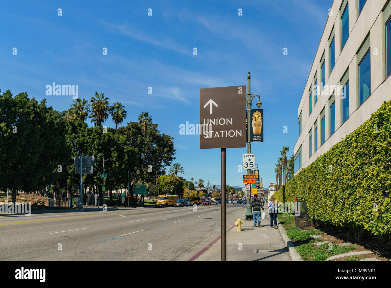 Los Angeles, MAR 3: The famous Union Station sign on MAR 3, 2018 at Los ...