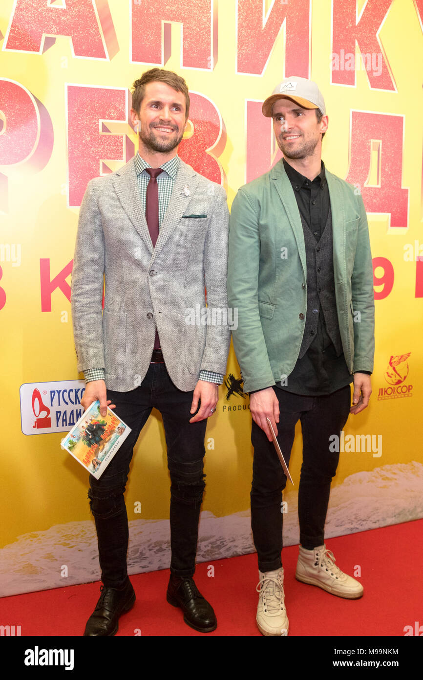Moscow, Russia. 21th March 2018. Actors Artem and Vladimir Panchik at ...