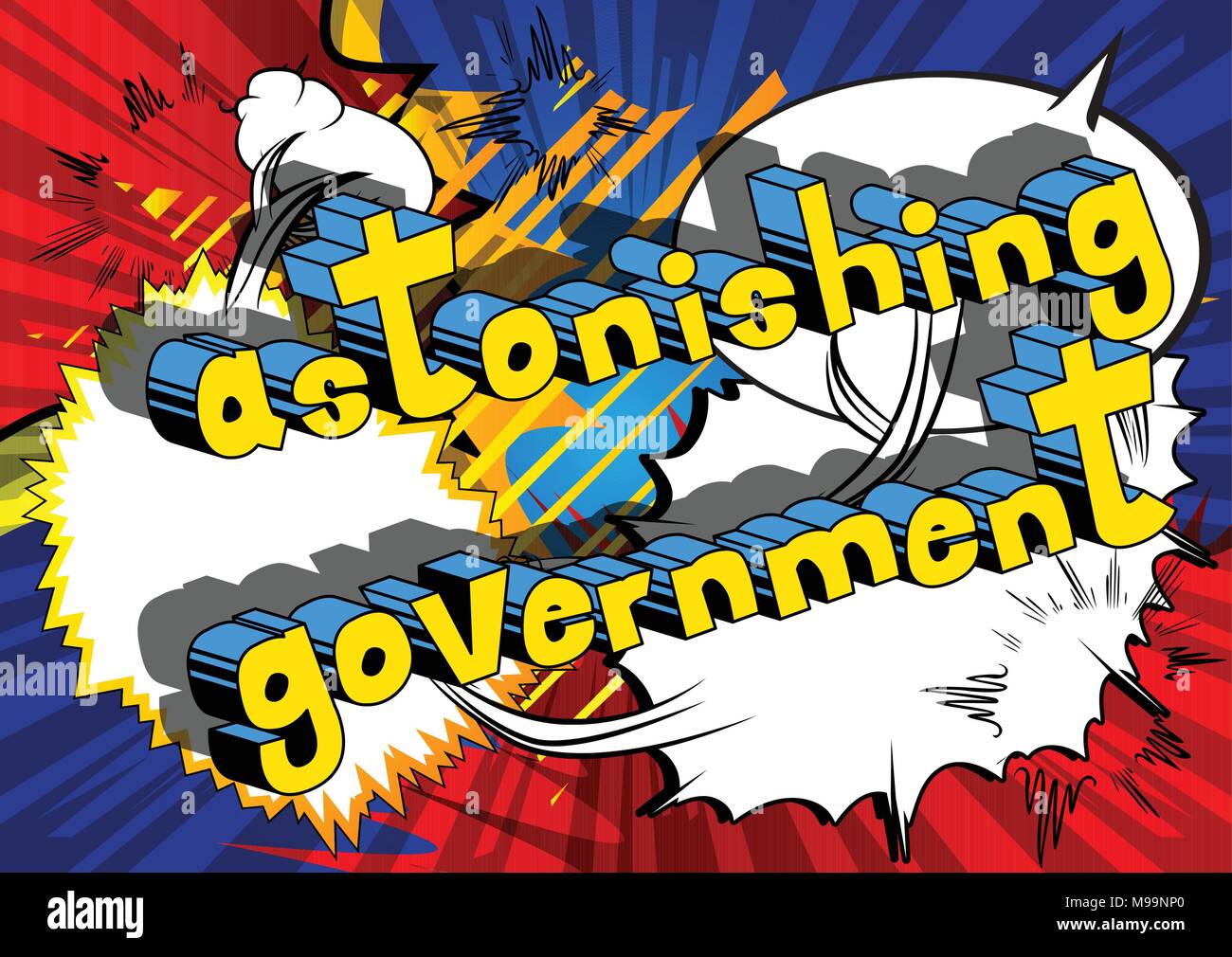 Astonishing Government - Comic book style phrase on abstract background ...