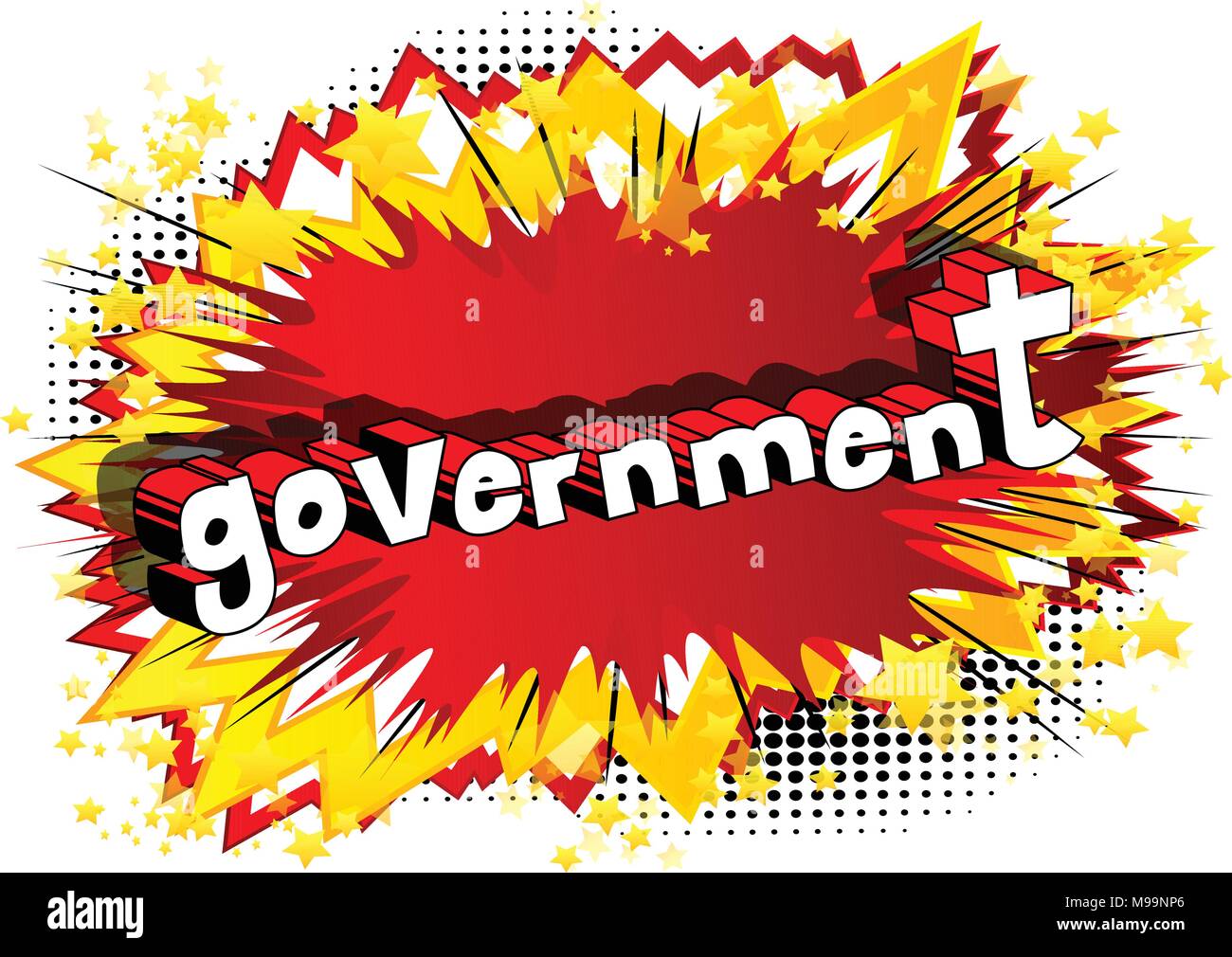 Government - Comic book style phrase on abstract background Stock ...