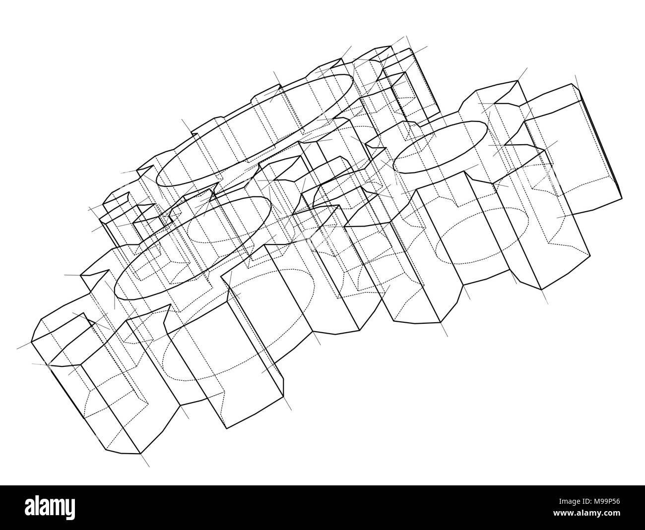 3D gear wheel. Vector Stock Vector Image & Art - Alamy