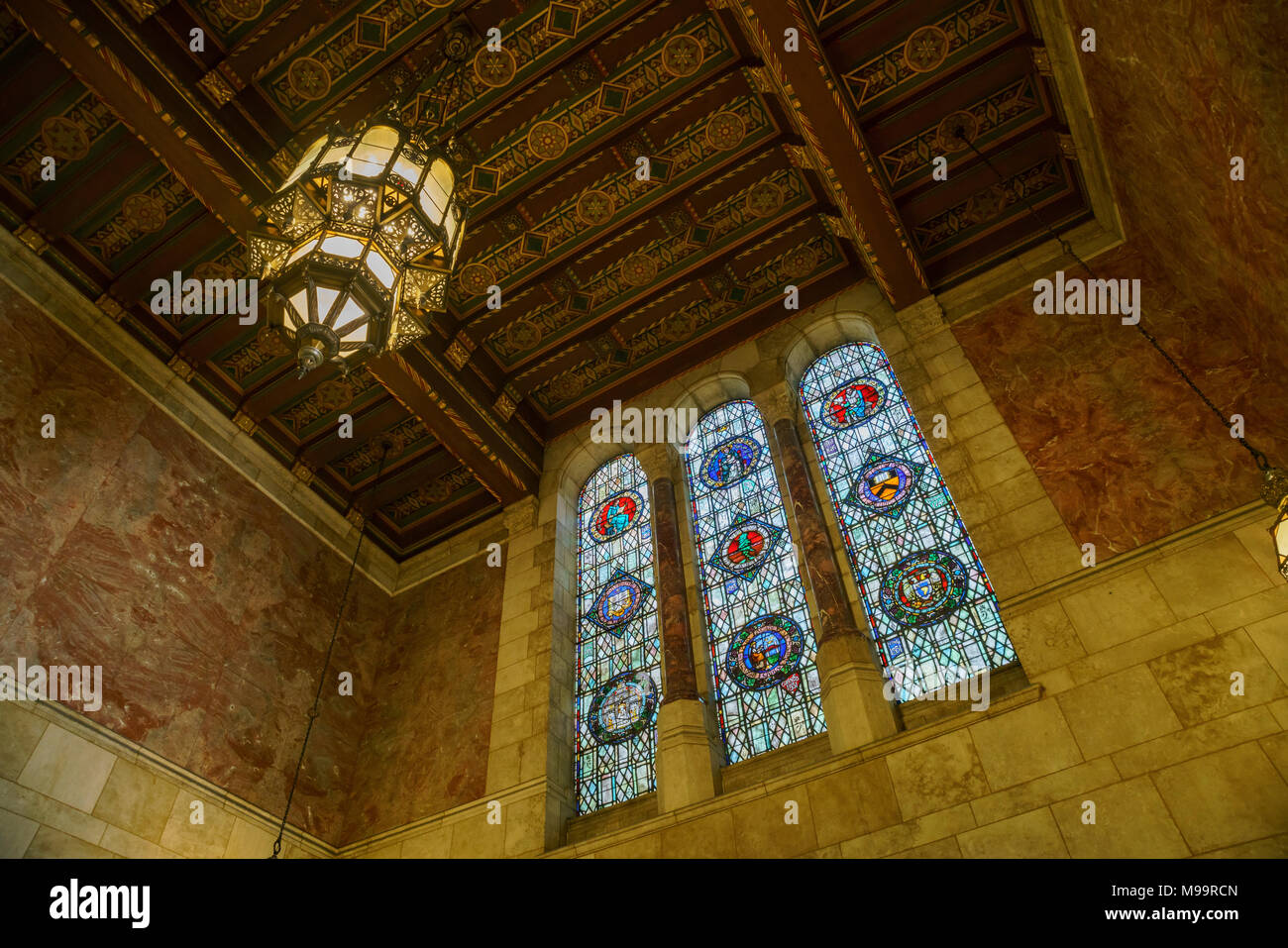 Los Angeles, JUN 23: Interior view of the Doheny Memorial Library in ...