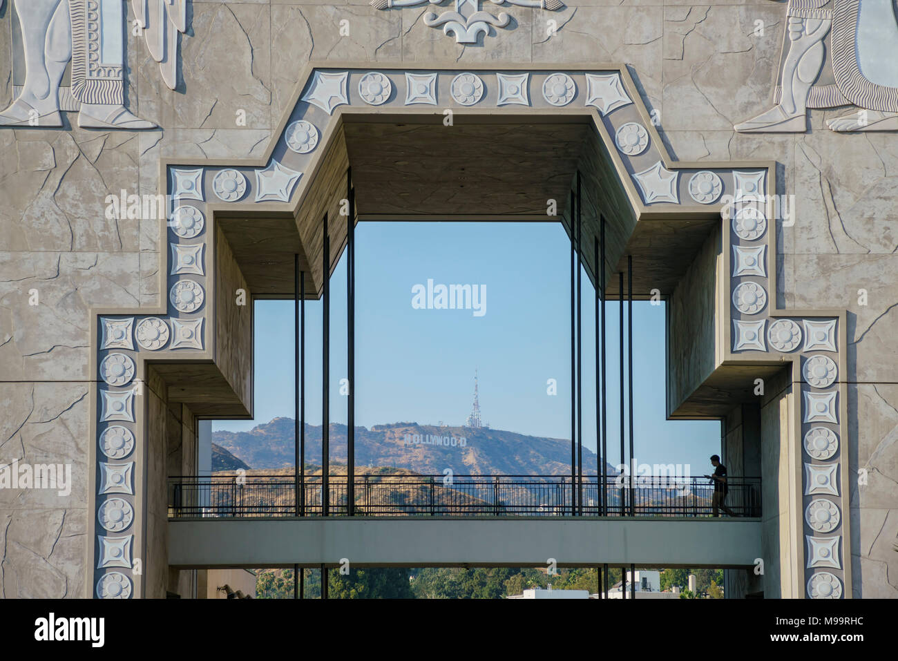 Los Angeles, JUN 23: Hollywood sign view from a Big plaza in the famous ...