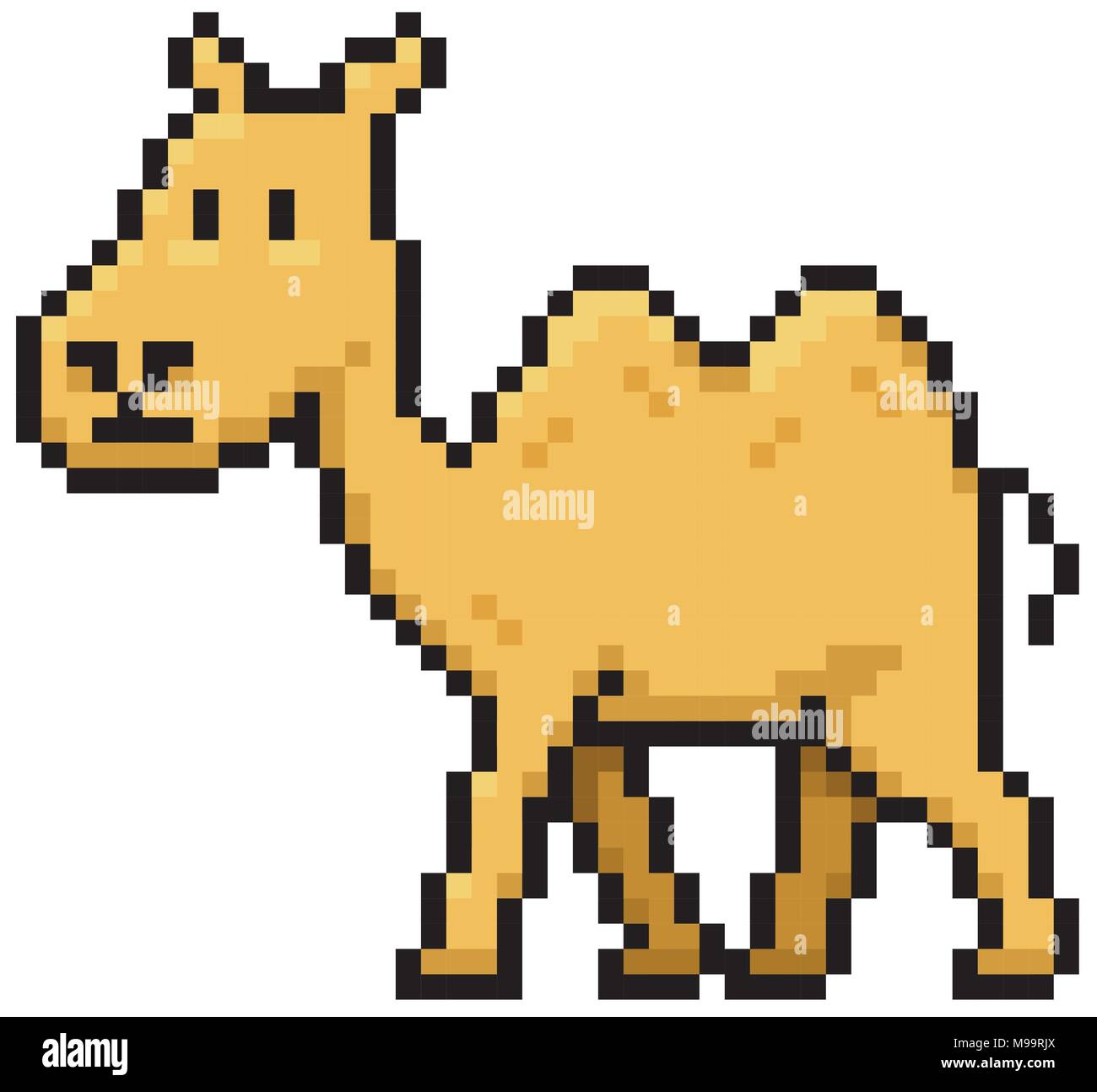 Vector illustration of Cartoon Camel - Pixel design Stock Vector Image ...
