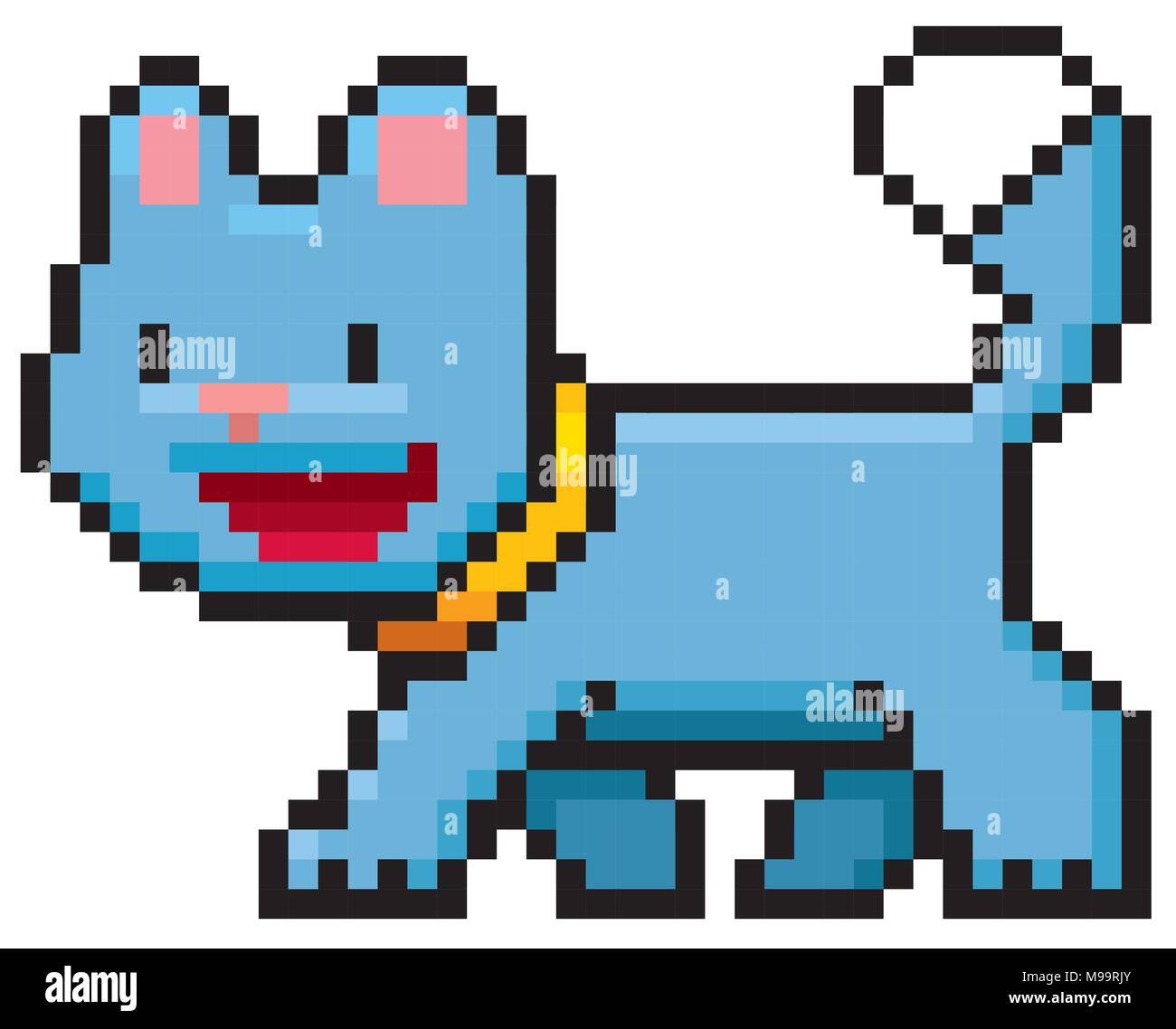 Vector illustration of cartoon Cat - Pixel design Stock Vector Image ...