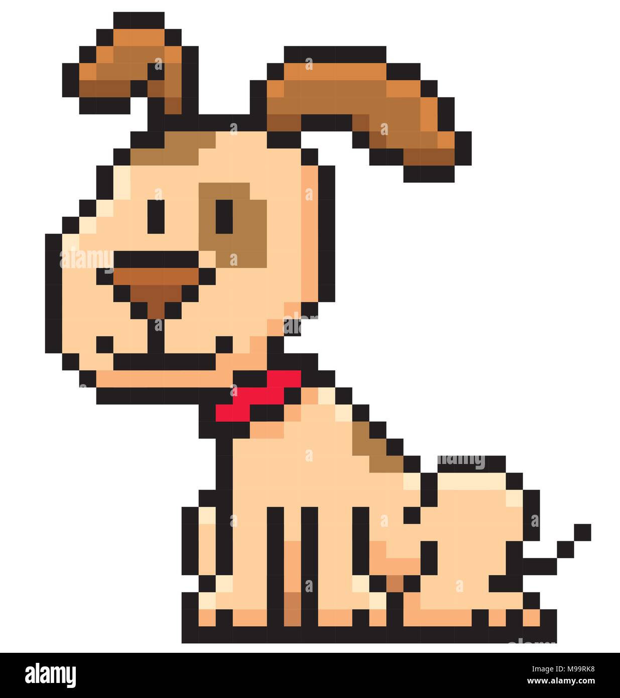 Vector illustration of cartoon Dog - Pixel design Stock Vector Image ...