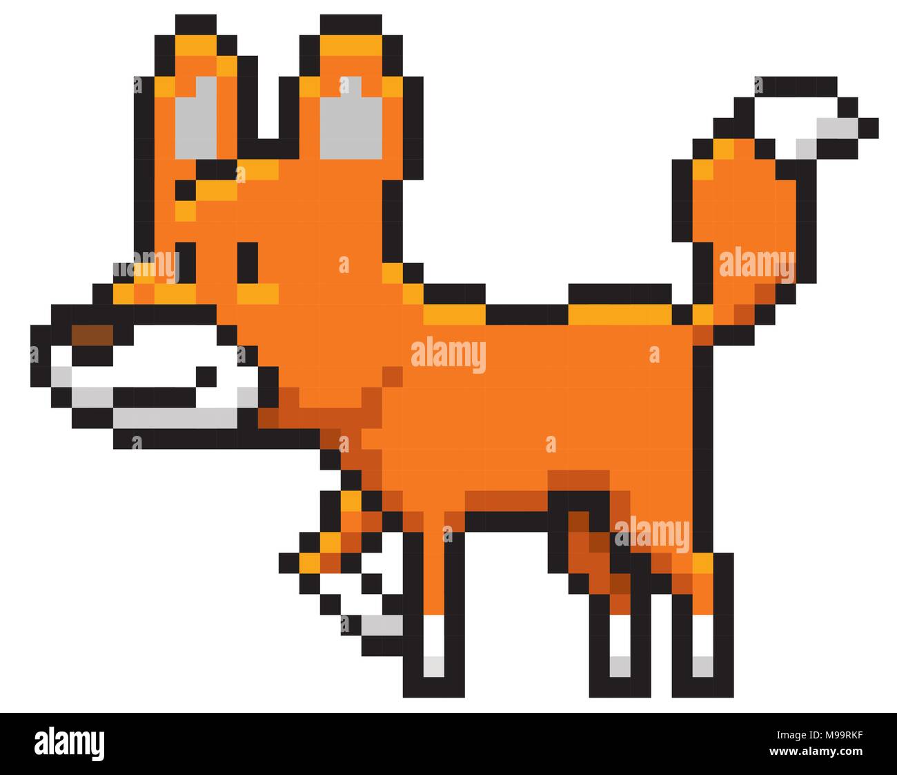 Vector illustration of Cartoon Fox - Pixel design Stock Vector Image ...