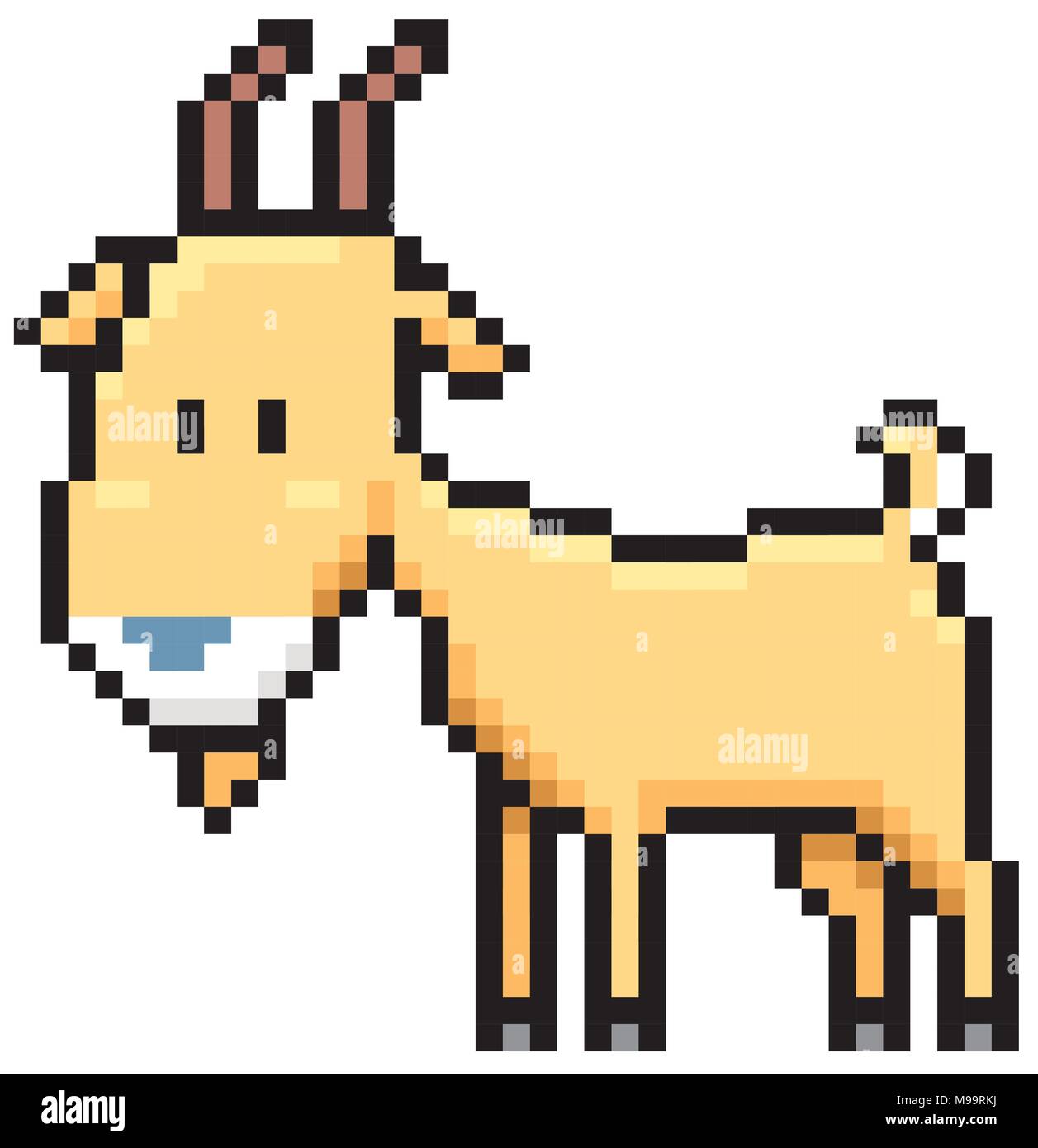 Vector illustration of cartoon Goat - Pixel design Stock Vector Image ...