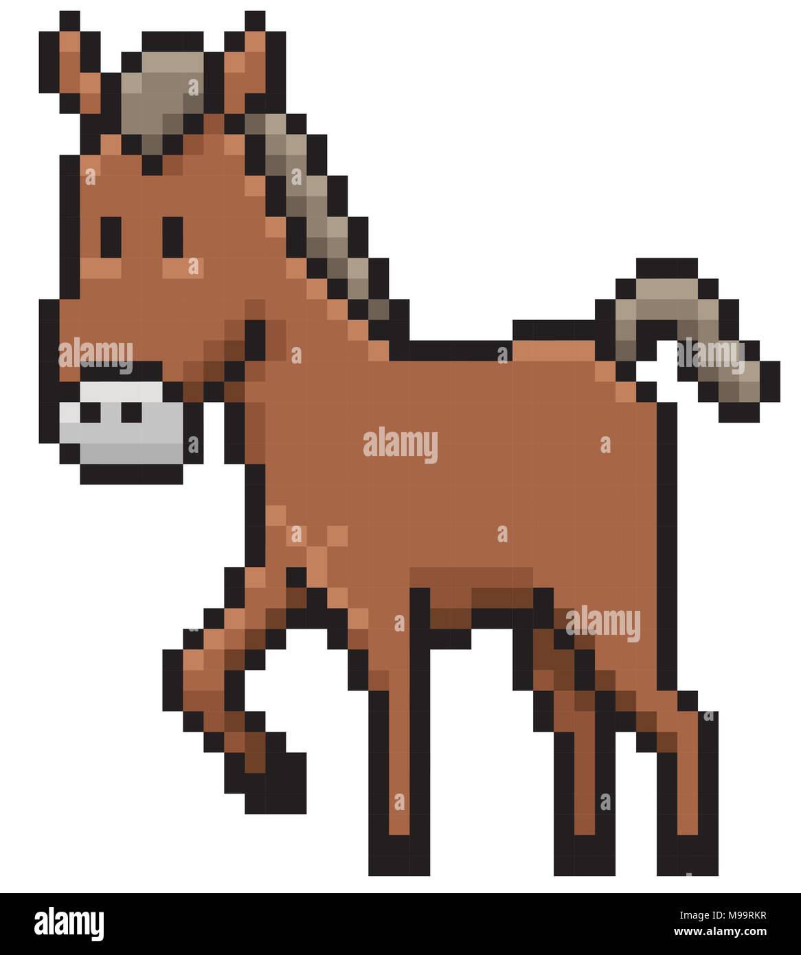 Vector illustration of cartoon Horse - Pixel design Stock Vector Image ...