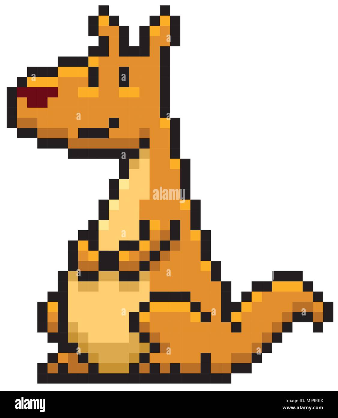 Vector illustration of Kangaroo cartoon - Pixel design Stock Vector ...