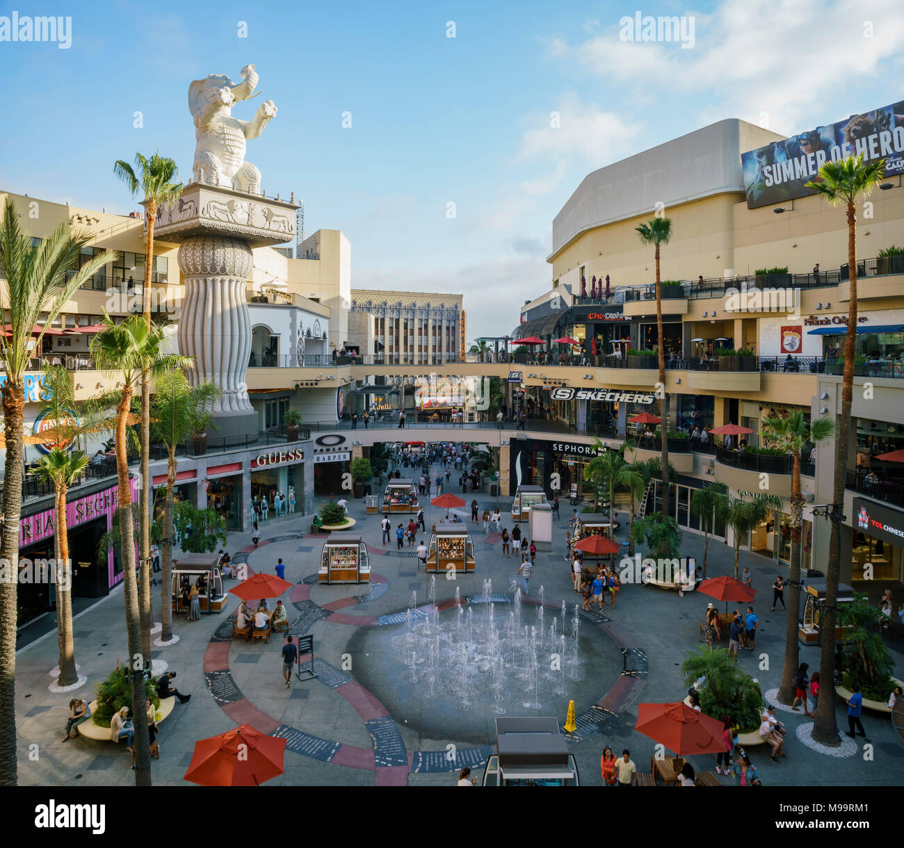 Los Angeles, JUN 23: Big plaza in the famous Hollywood area on JUN 23 ...
