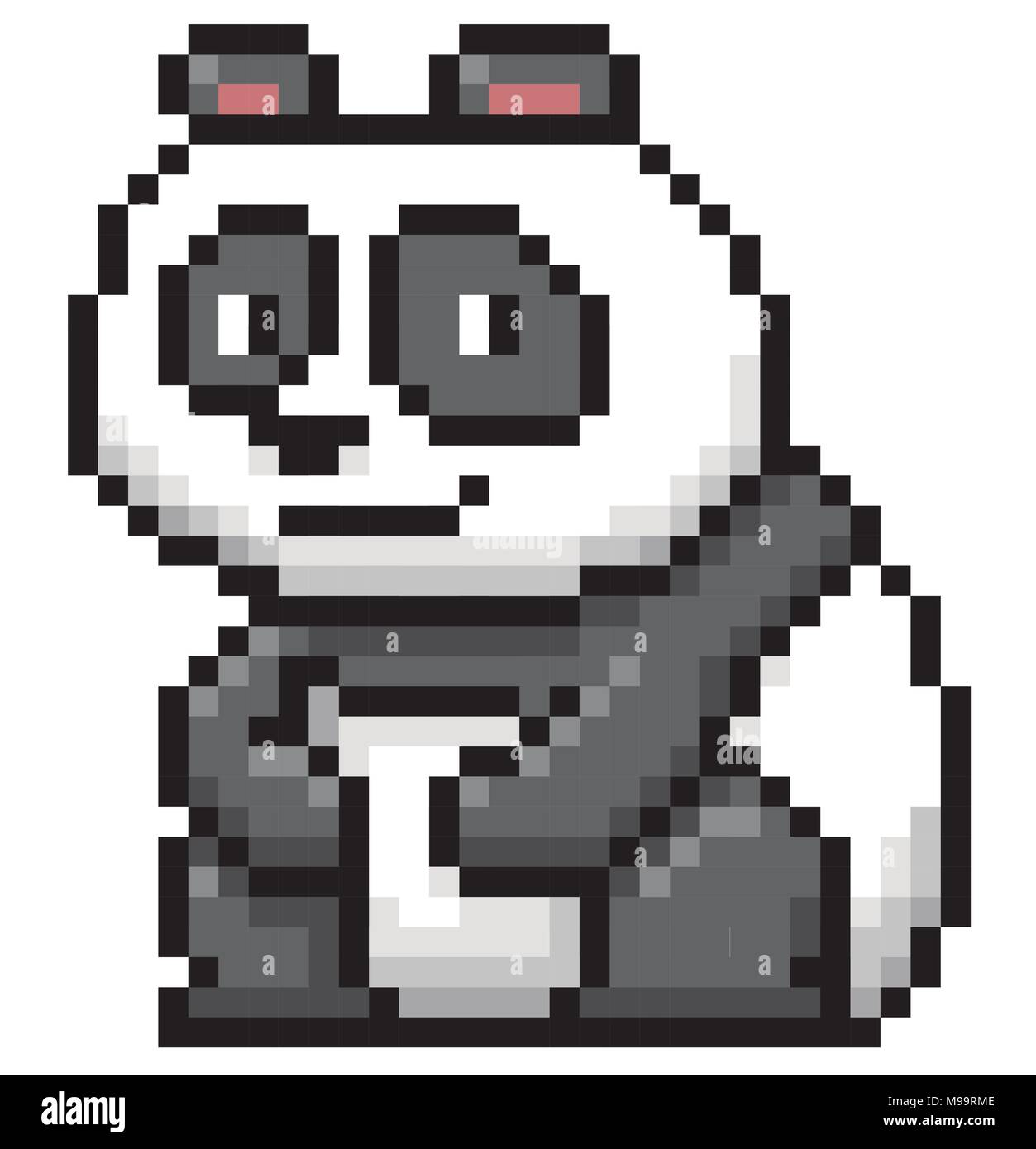 Vector illustration of cartoon Panda - Pixel design Stock Vector Image ...