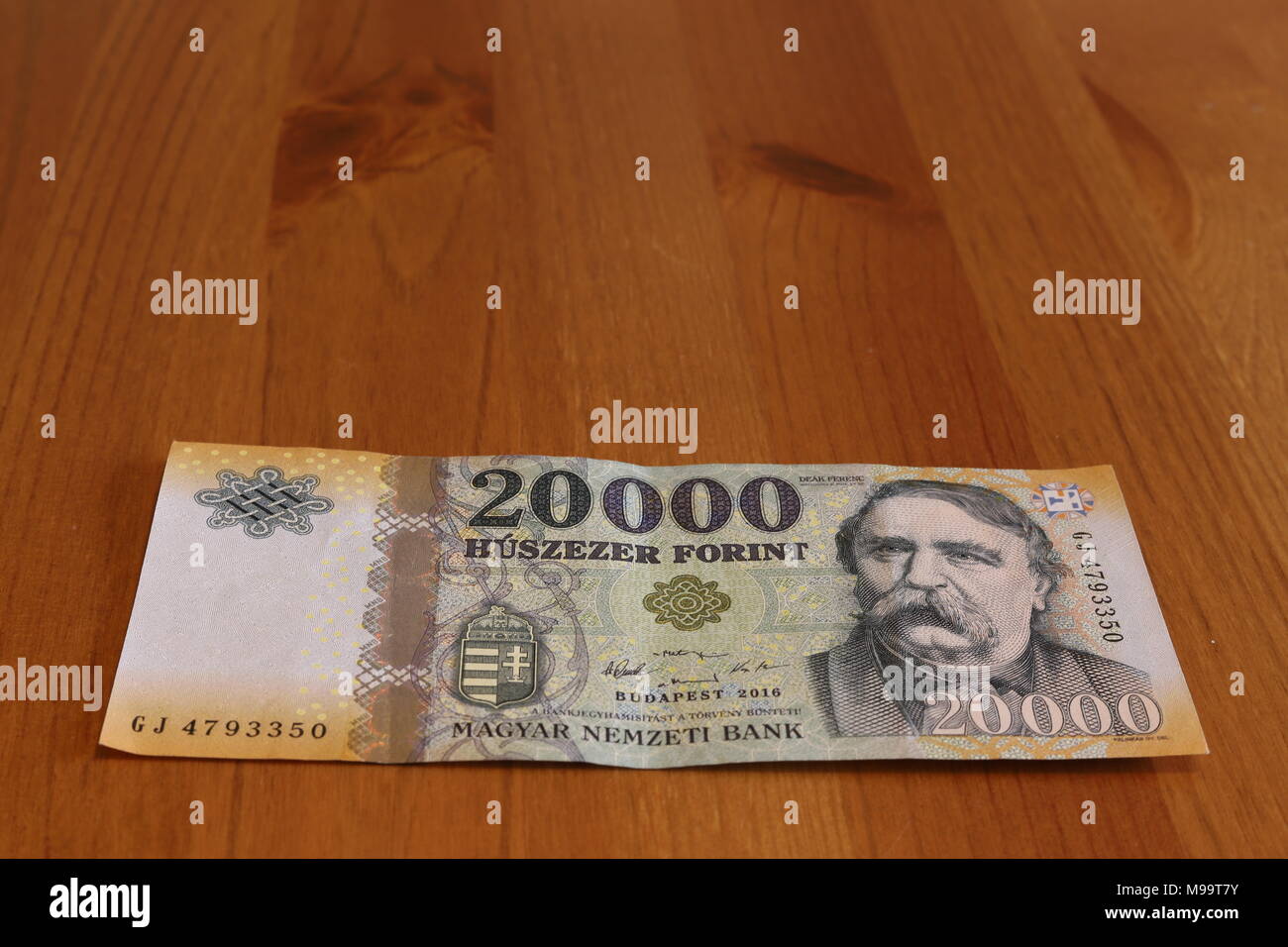 A 20,000 forint note.Hungarian forints currency / holiday money on the ...