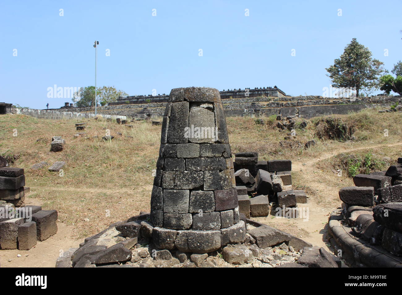 The atmosphere at Ratu Boko Palace in Yogyakarta, one of the ancient ...