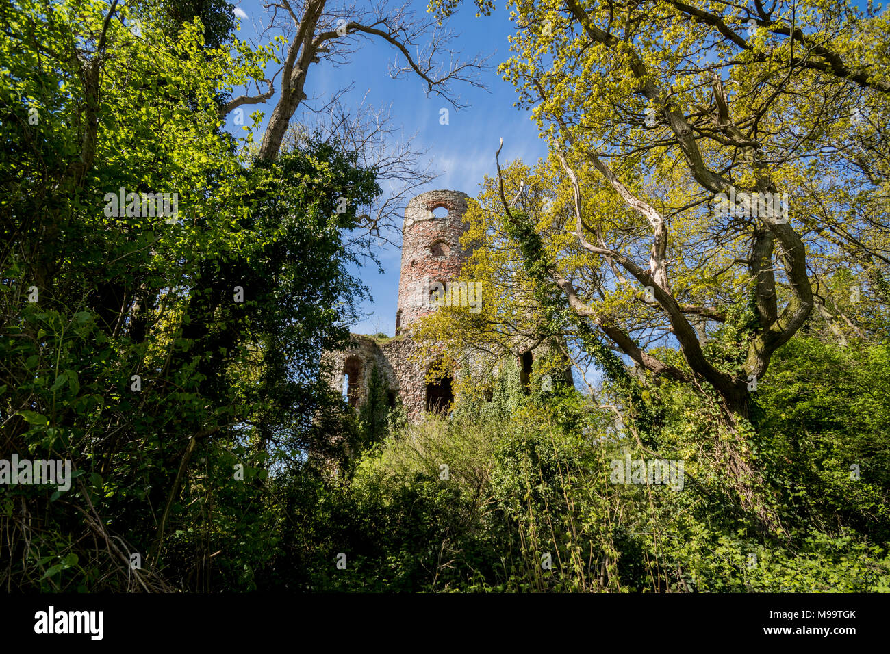 External view of Racton Tower, a folly associated with Stansted House ...