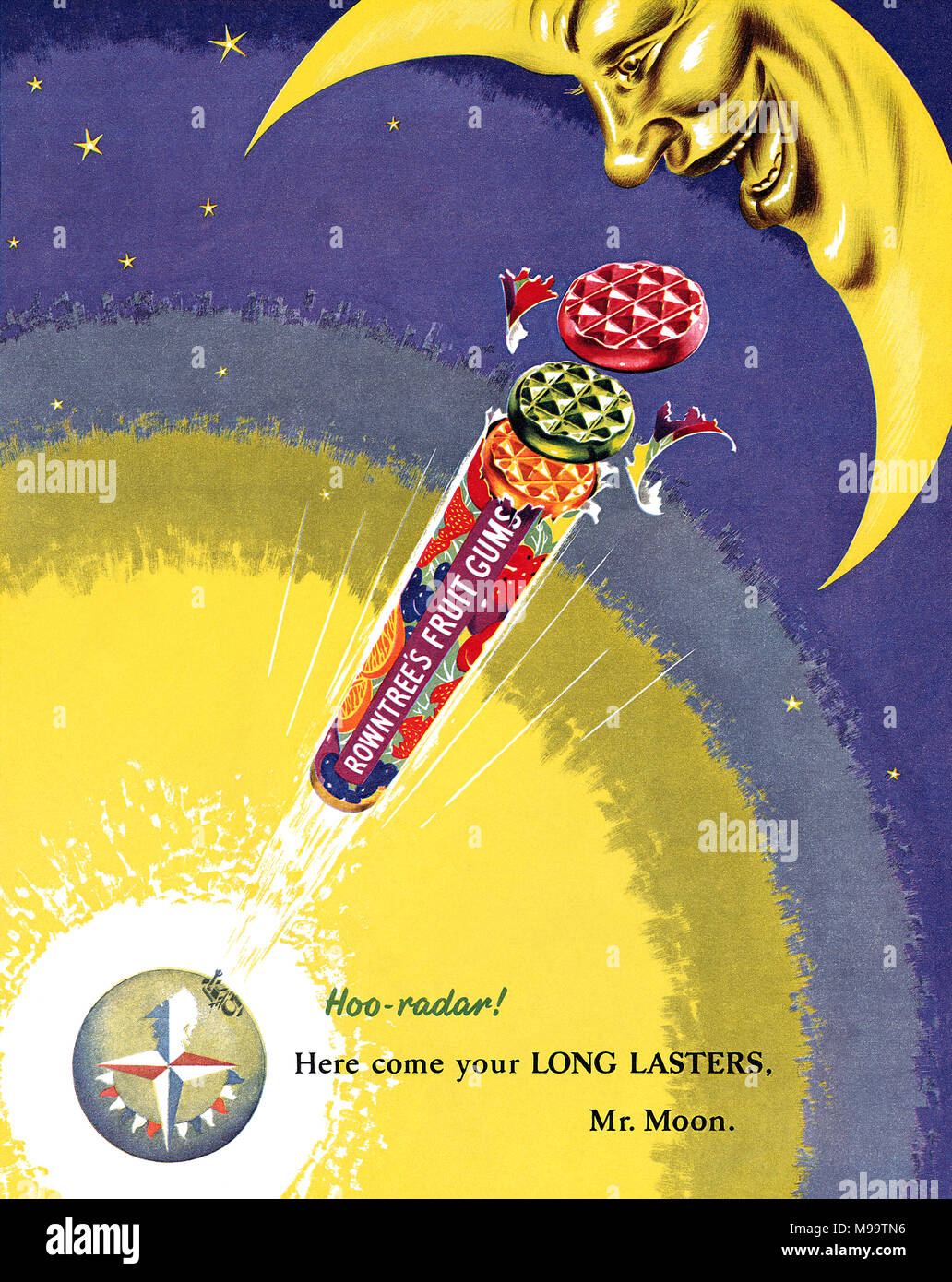 1951 British advertsiement for Rowntree's Fruit Gums, incorporating the ...
