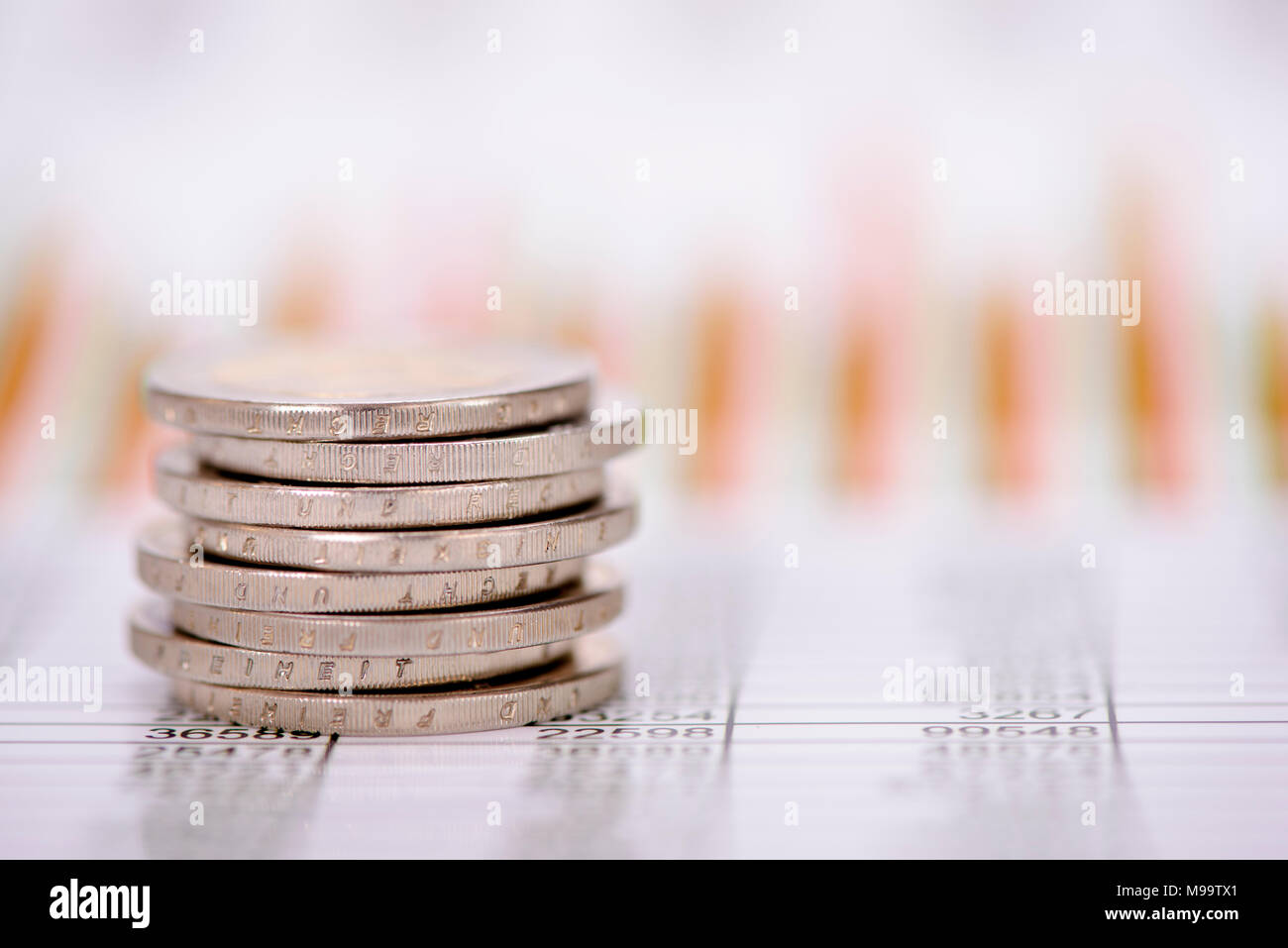 Coins stack spreadsheet hi-res stock photography and images - Alamy