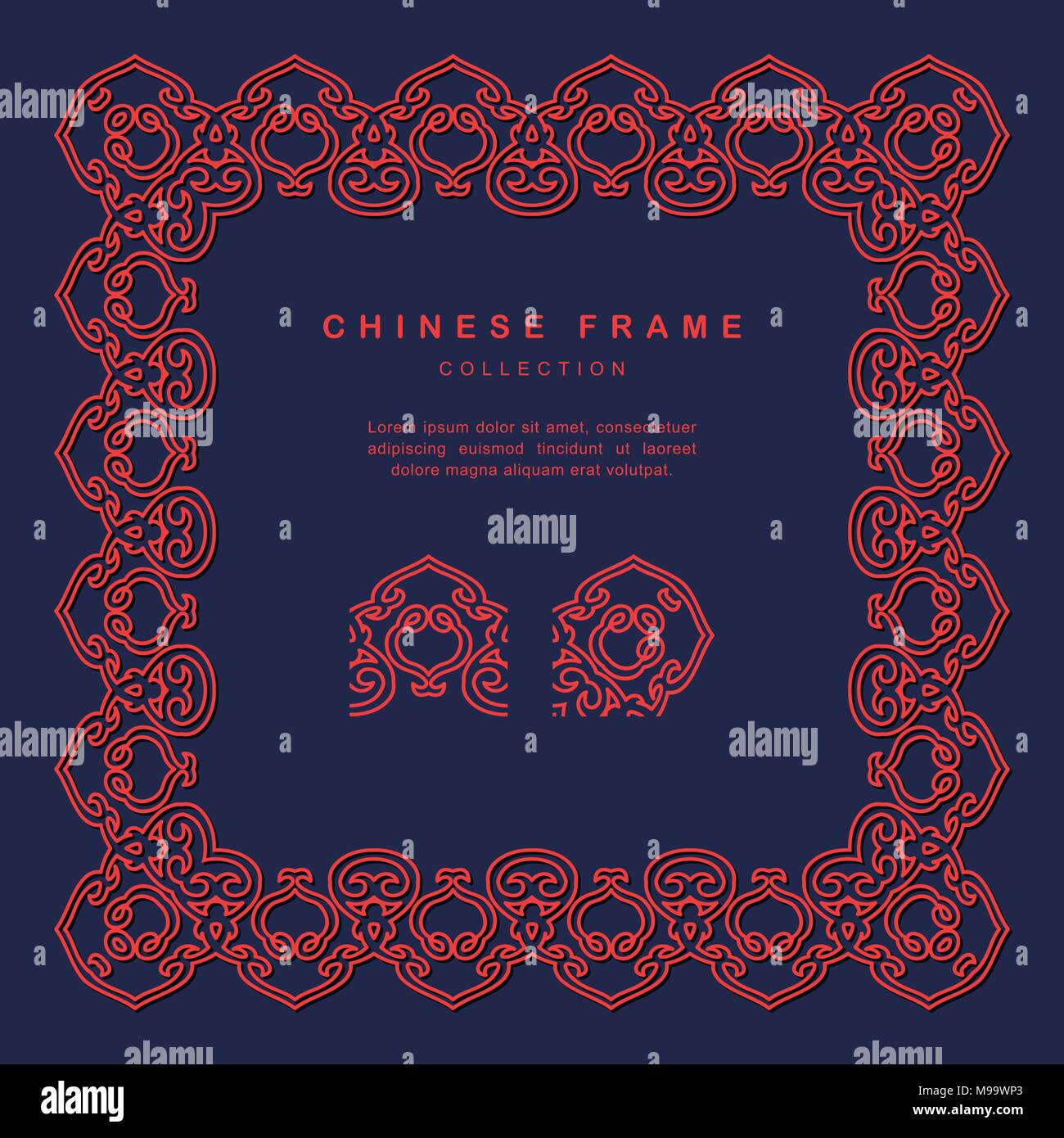 Traditional Chinese Frame Tracery Design Decoration Elements Stock ...