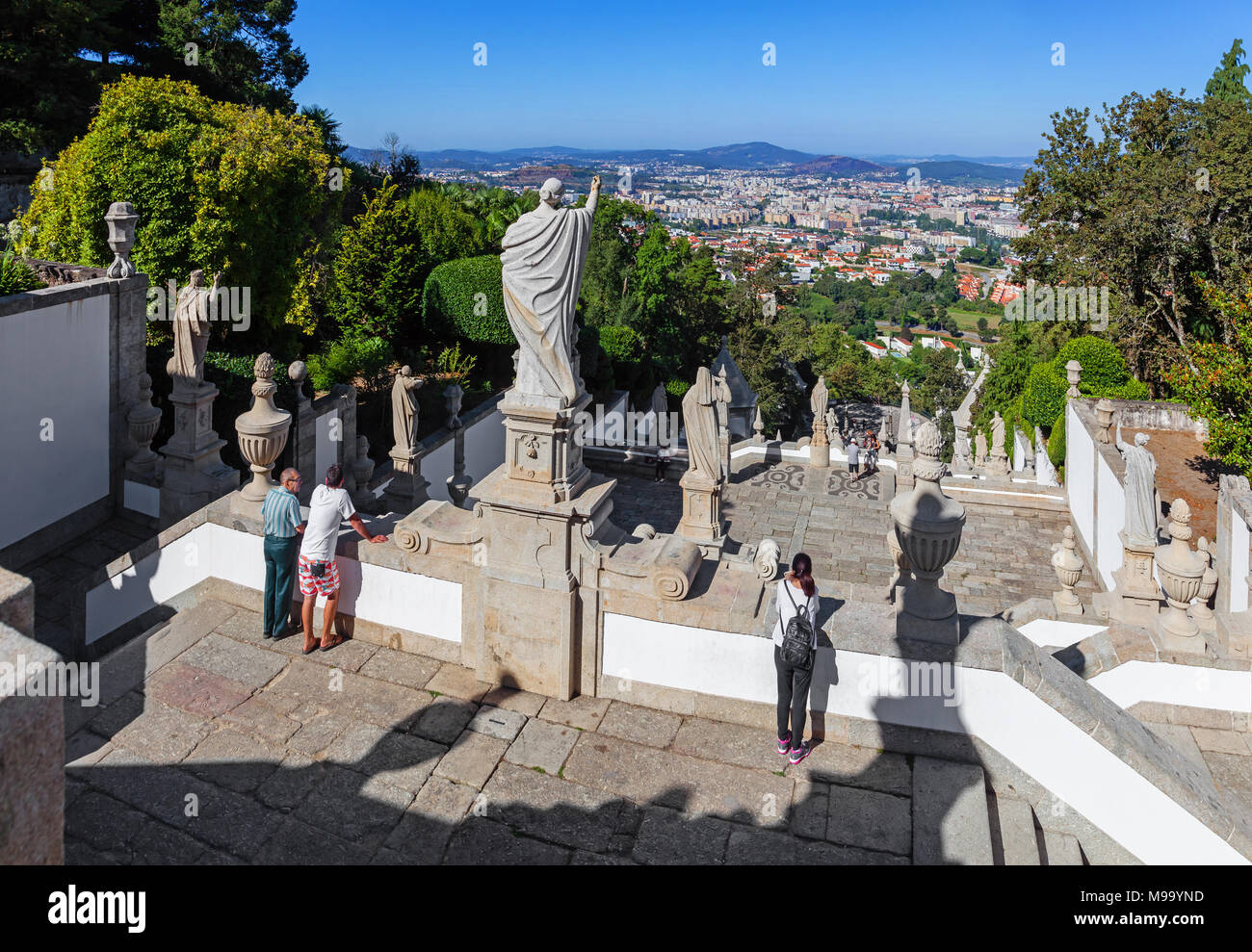 Braga, Portugal. Braga City seen from the top of the staircase of the ...