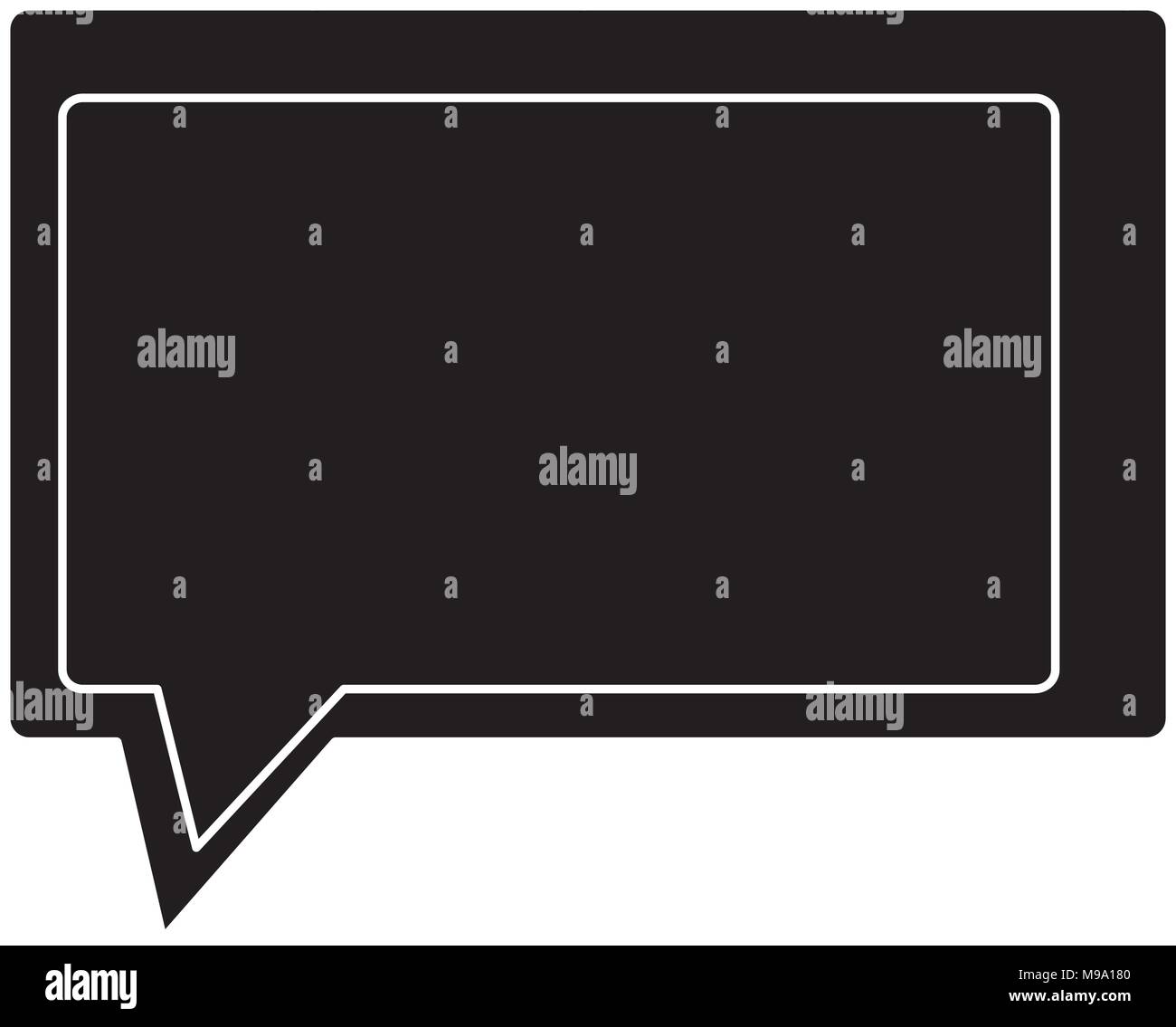 speech square bubble icon over white background, vector illustration ...