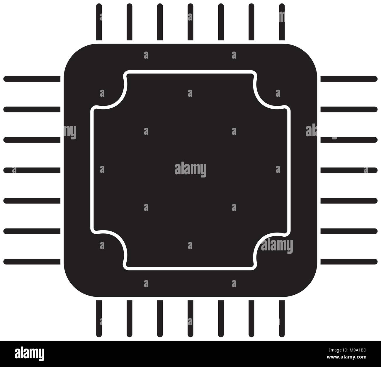 computer chip icon over white background, vector illustration Stock ...