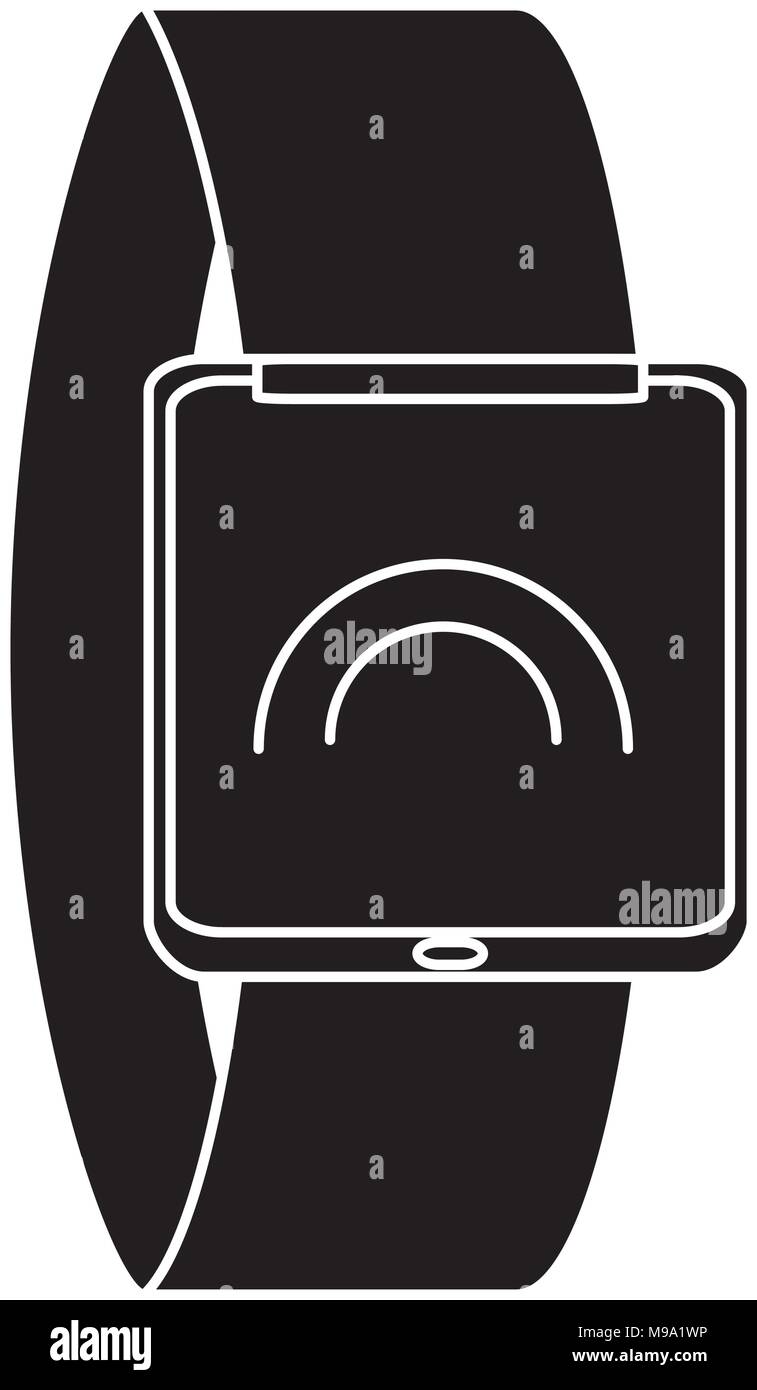 smartwatch icon over white background, vector illustration Stock Vector ...