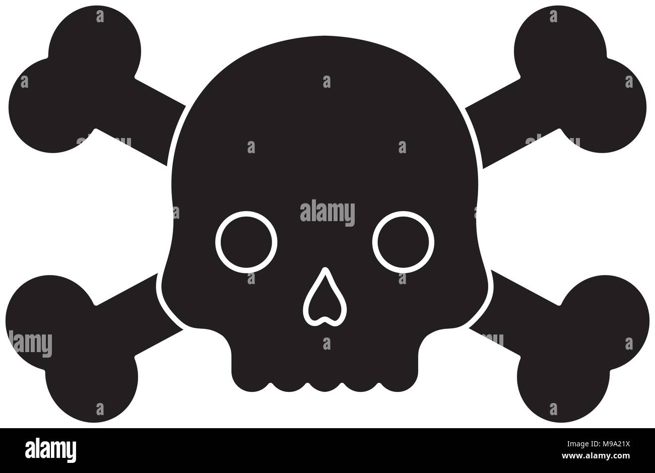 danger skull icon over white background, vector illustration Stock ...