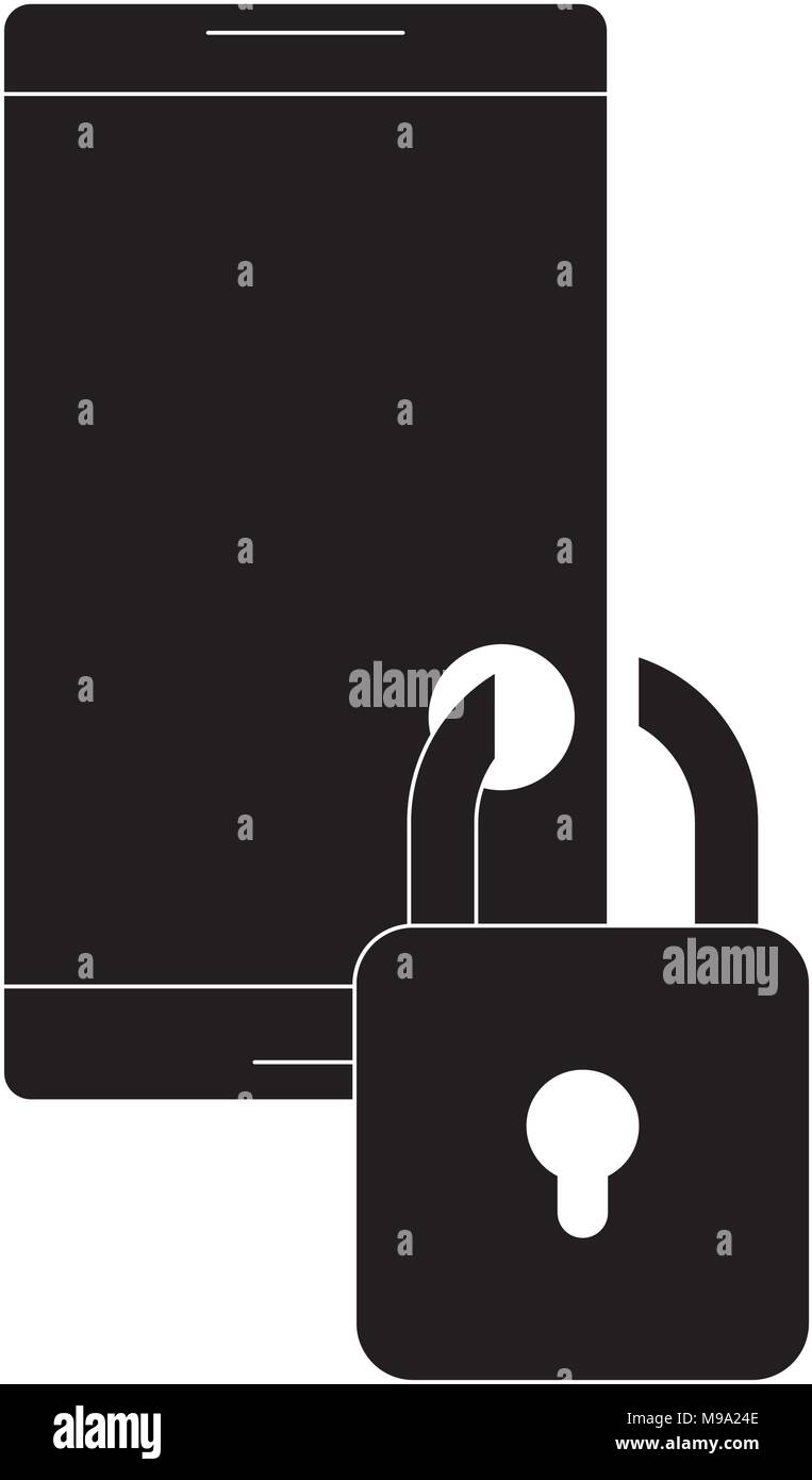 Secure smartphone icon. Mobile device security sign. Cellphone and ...