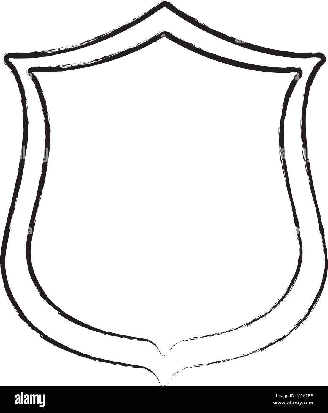sketch of shield icon over white background, vector illustration Stock ...