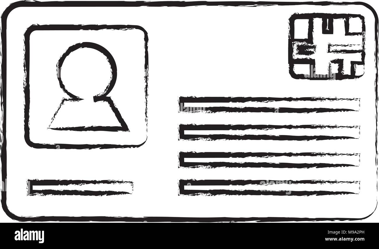 sketch of id card icon over white background, vector illustration Stock ...
