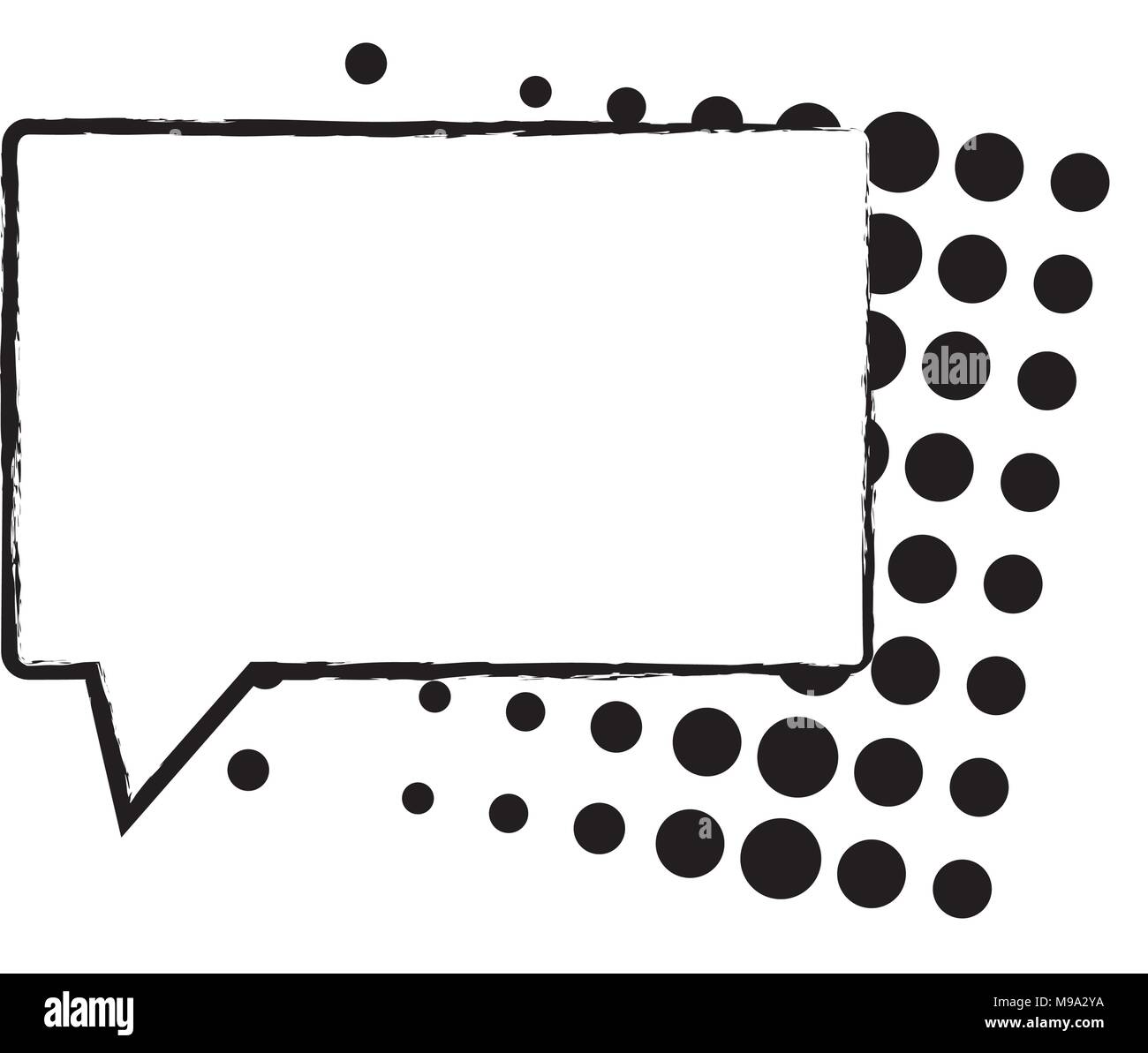 sketch of speech square bubble icon over white background, vector ...