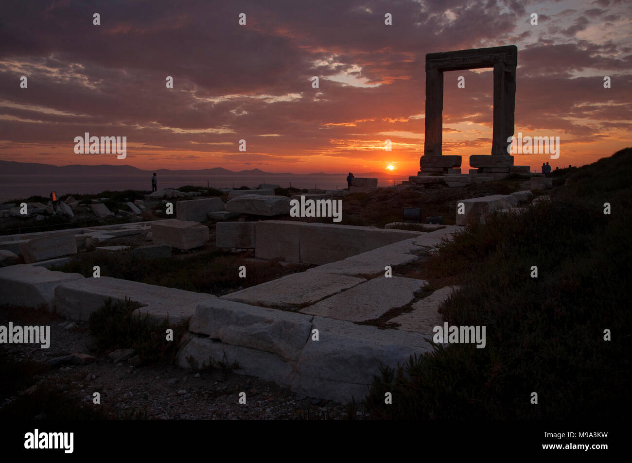 Portara monument at sunset time Stock Photo - Alamy