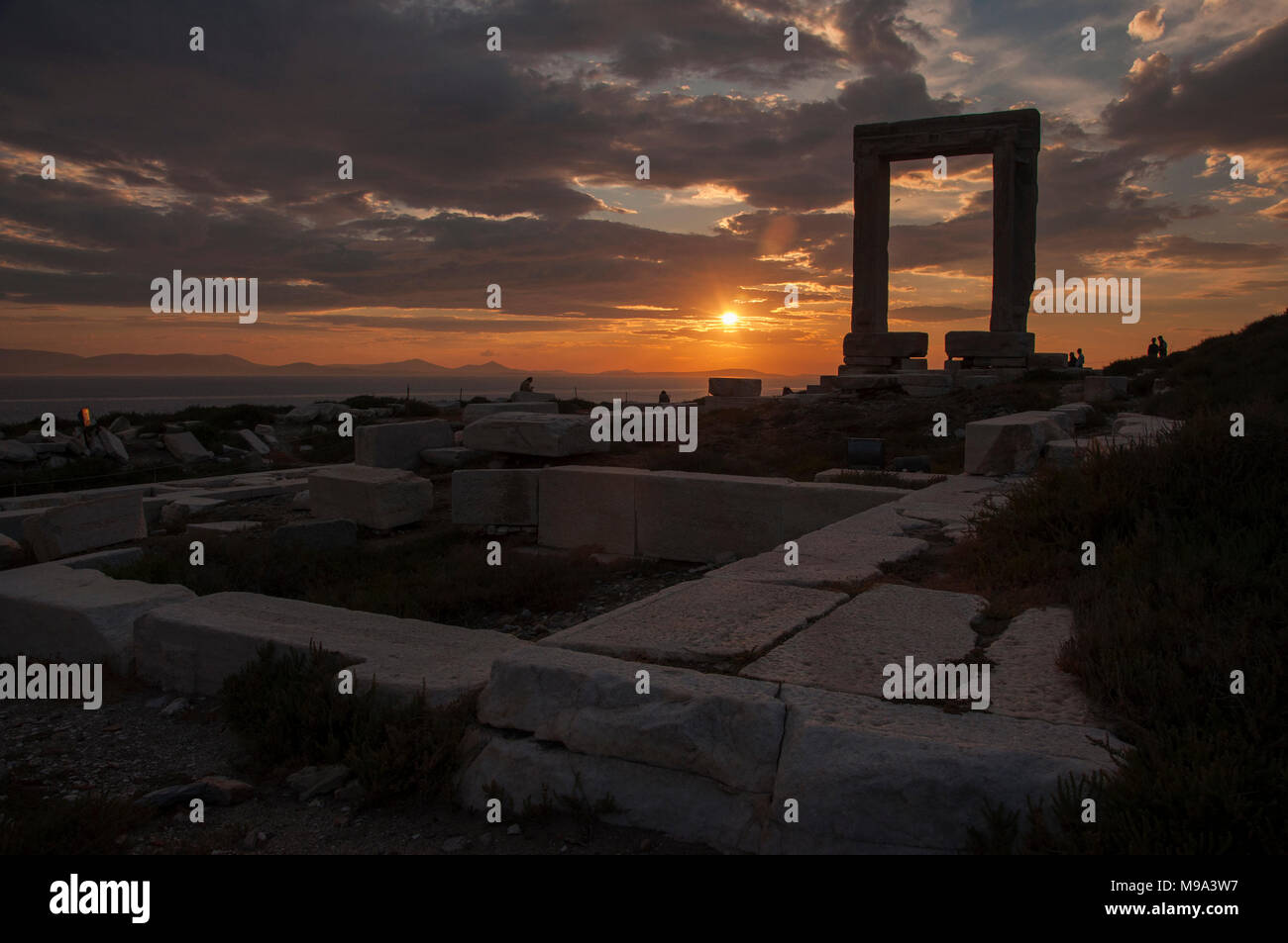 Portara monument at sunset time Stock Photo - Alamy