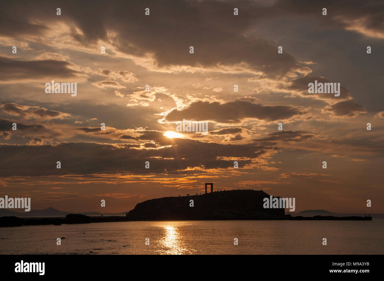 Portara monument at sunset time Stock Photo - Alamy