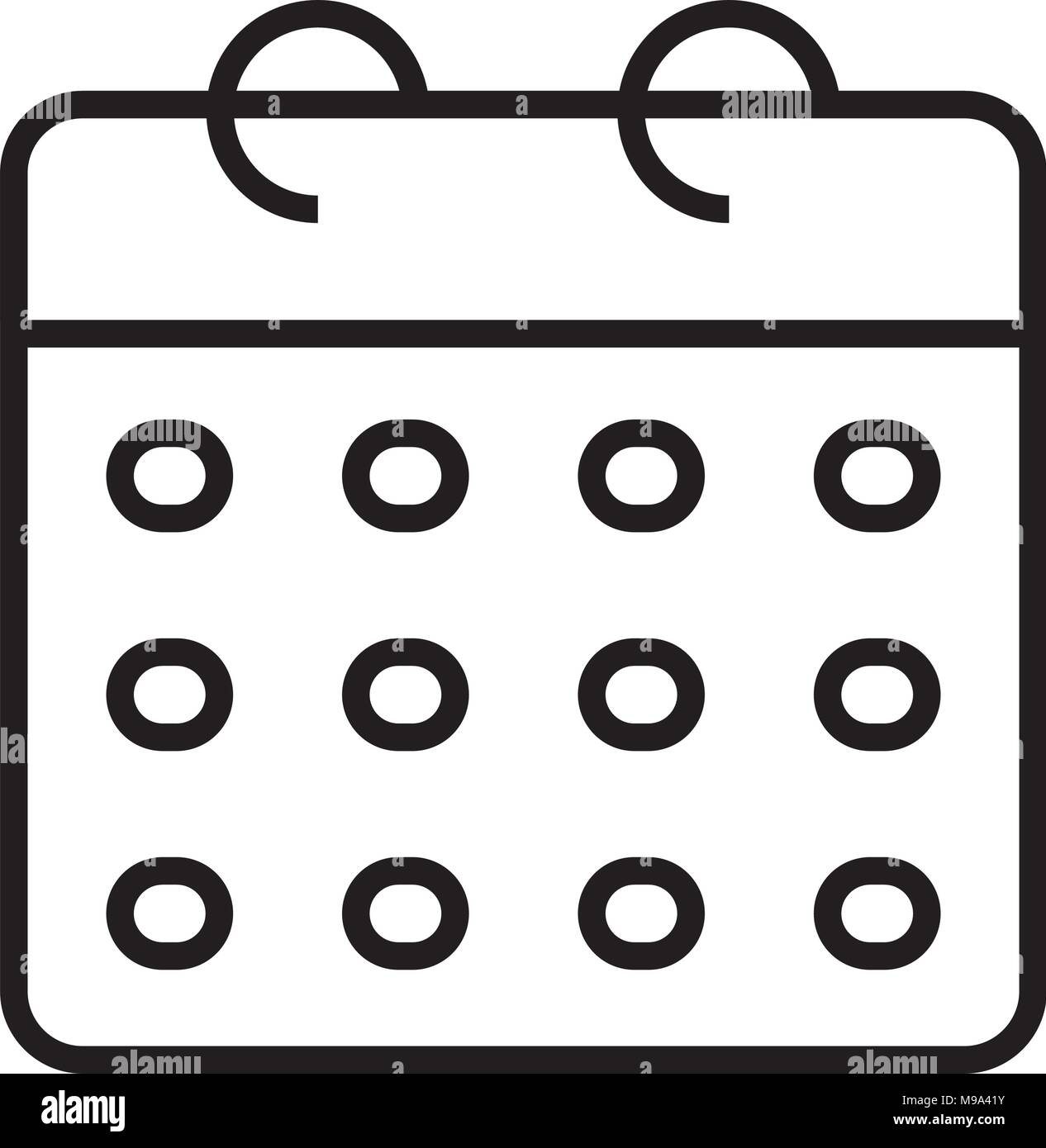 calendar planner icon over white background, vector illustration Stock ...