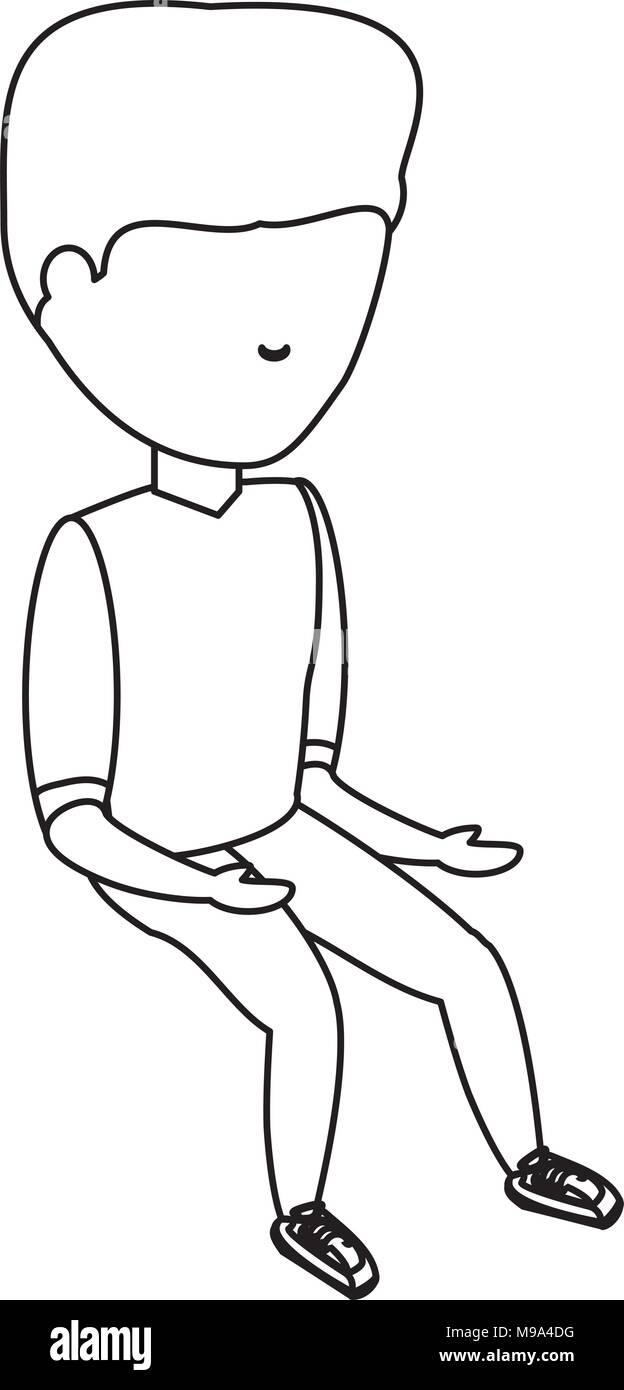 avatar man sitting icon over white background vector illustration Stock ...