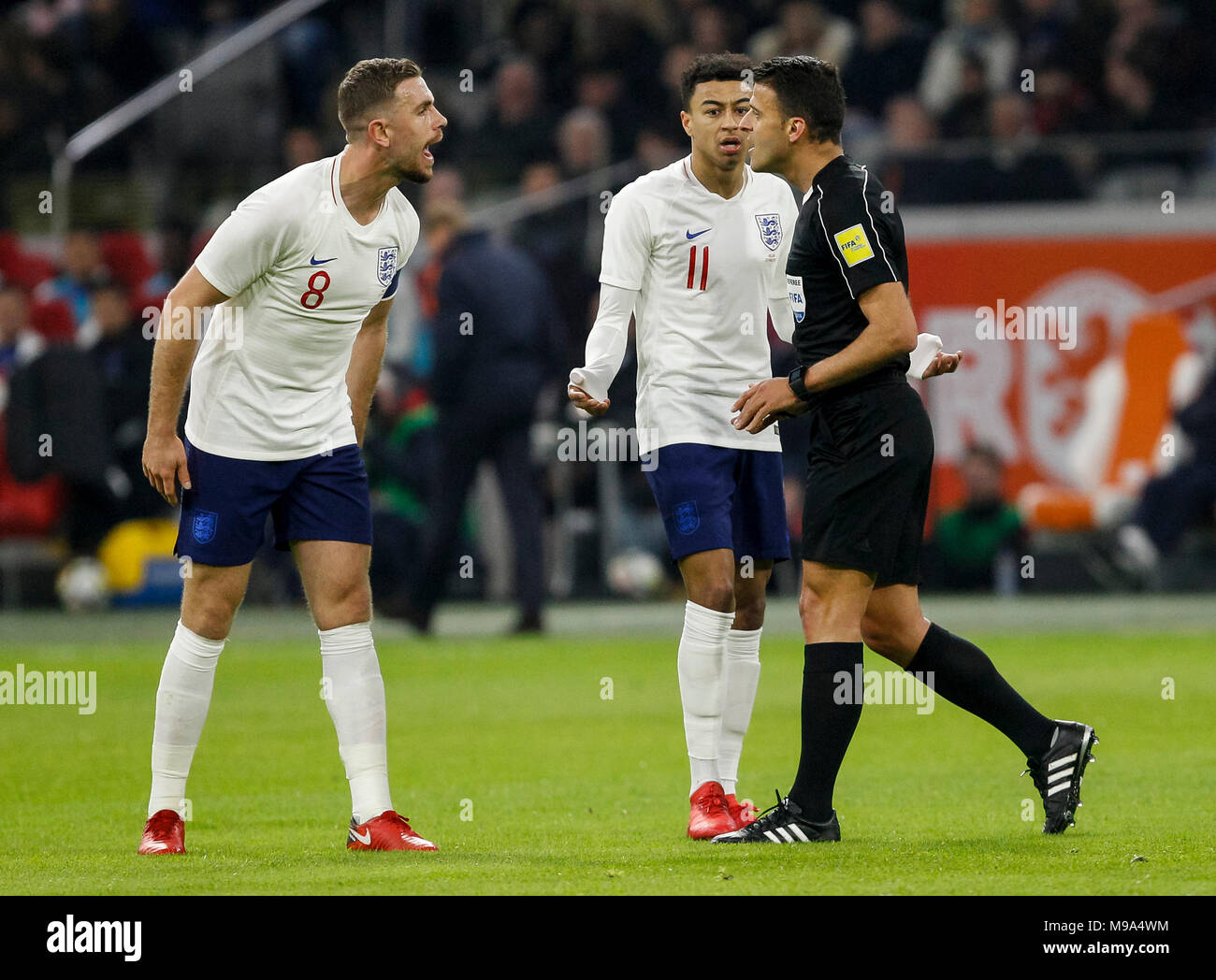 Amsterdam, Netherlands. 23rd Mar, 2018. Jordan Henderson of England and ...