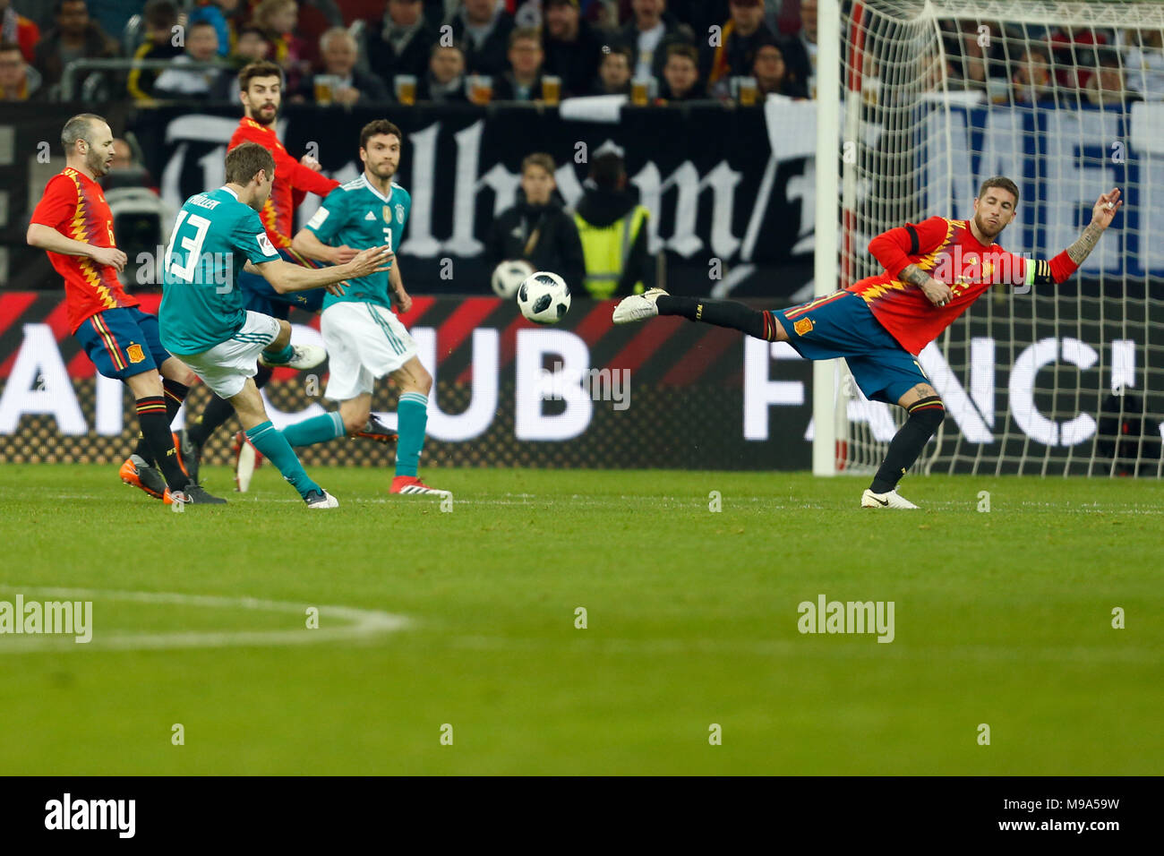 23 March 2018, Germany, Duesseldorf: Soccer, friendly match, Germany vs ...