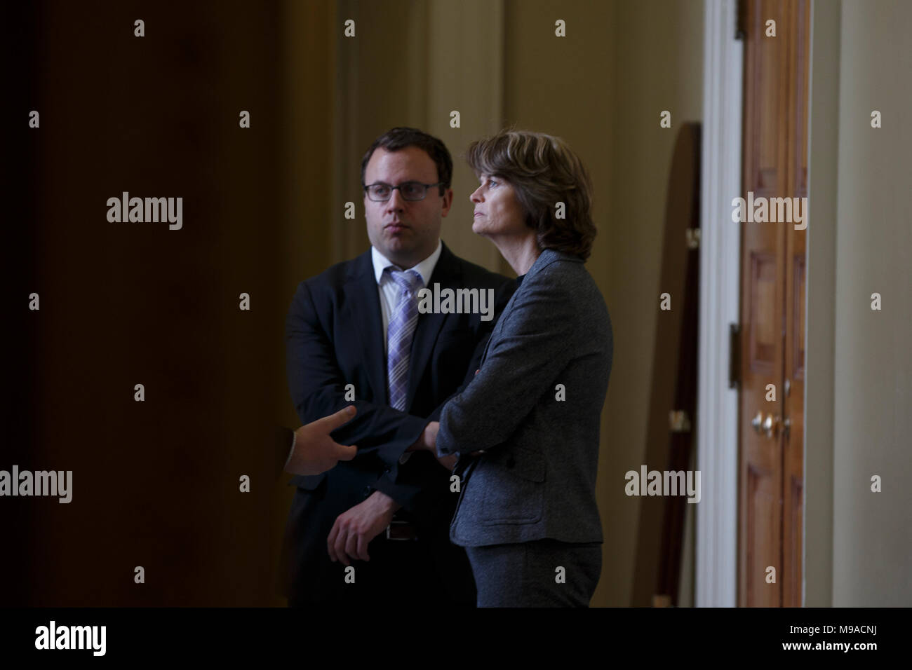 United States Senator Lisa Murkowski, Republican of Alaska, talks with ...