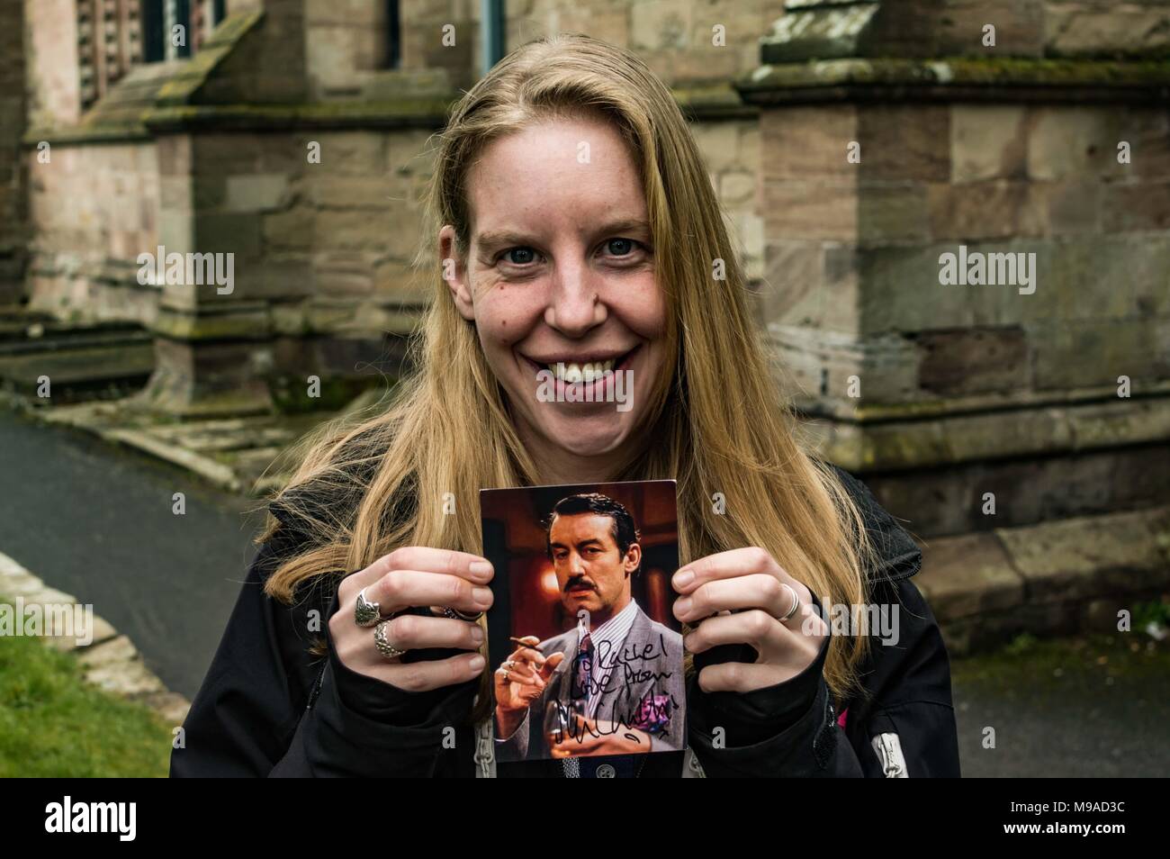 LEOMINSTER, HEREFORDSHIRE, UNITED KINGDOM - MARCH 24: Local resident ...