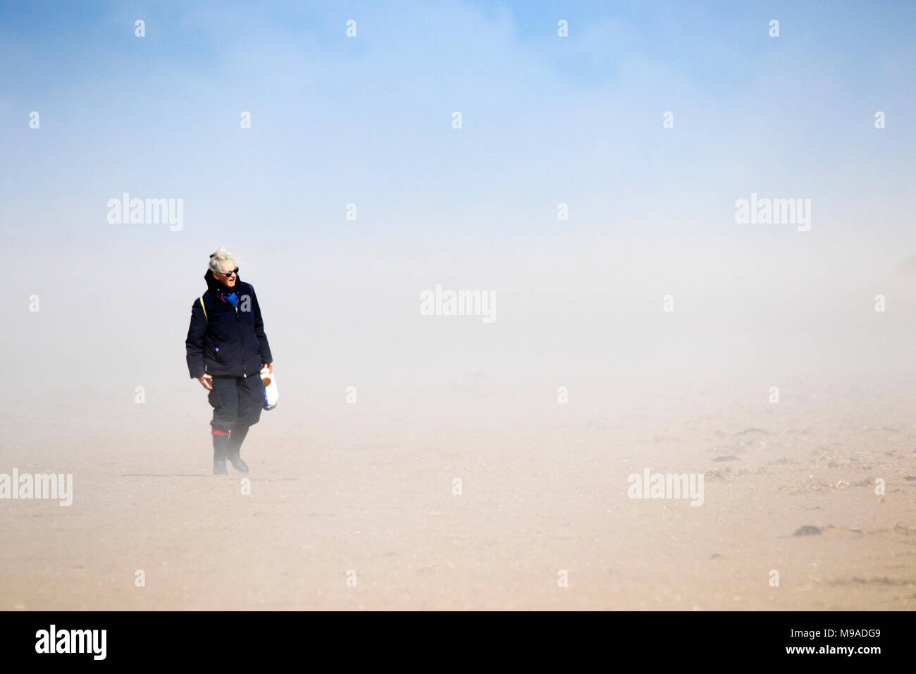 Southport, Merseyside. 24th March 2018. UK Weather. Sea fog or sea fret ...