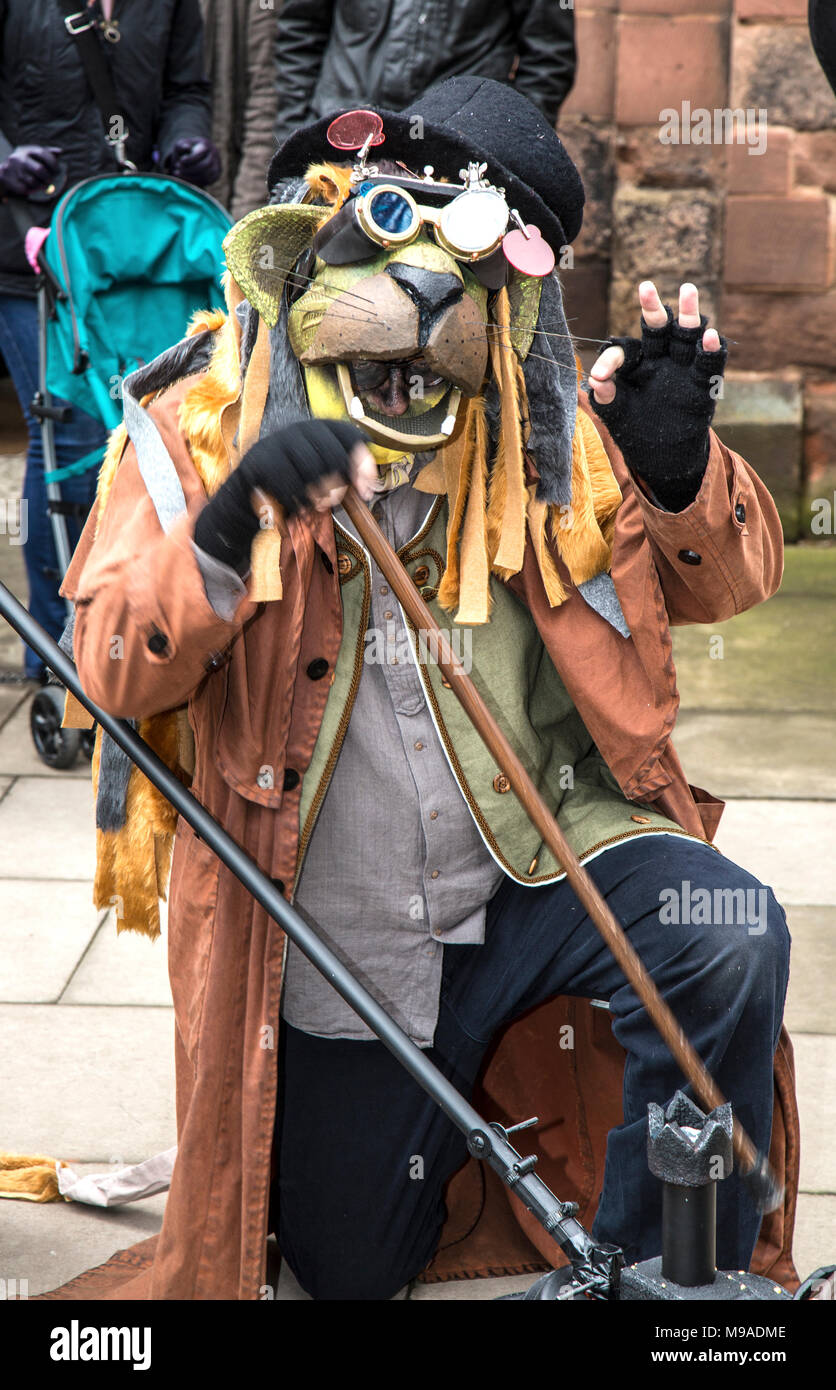 Steampunk Festival in Shrewsbury, England. Man dressed in Steampunk ...