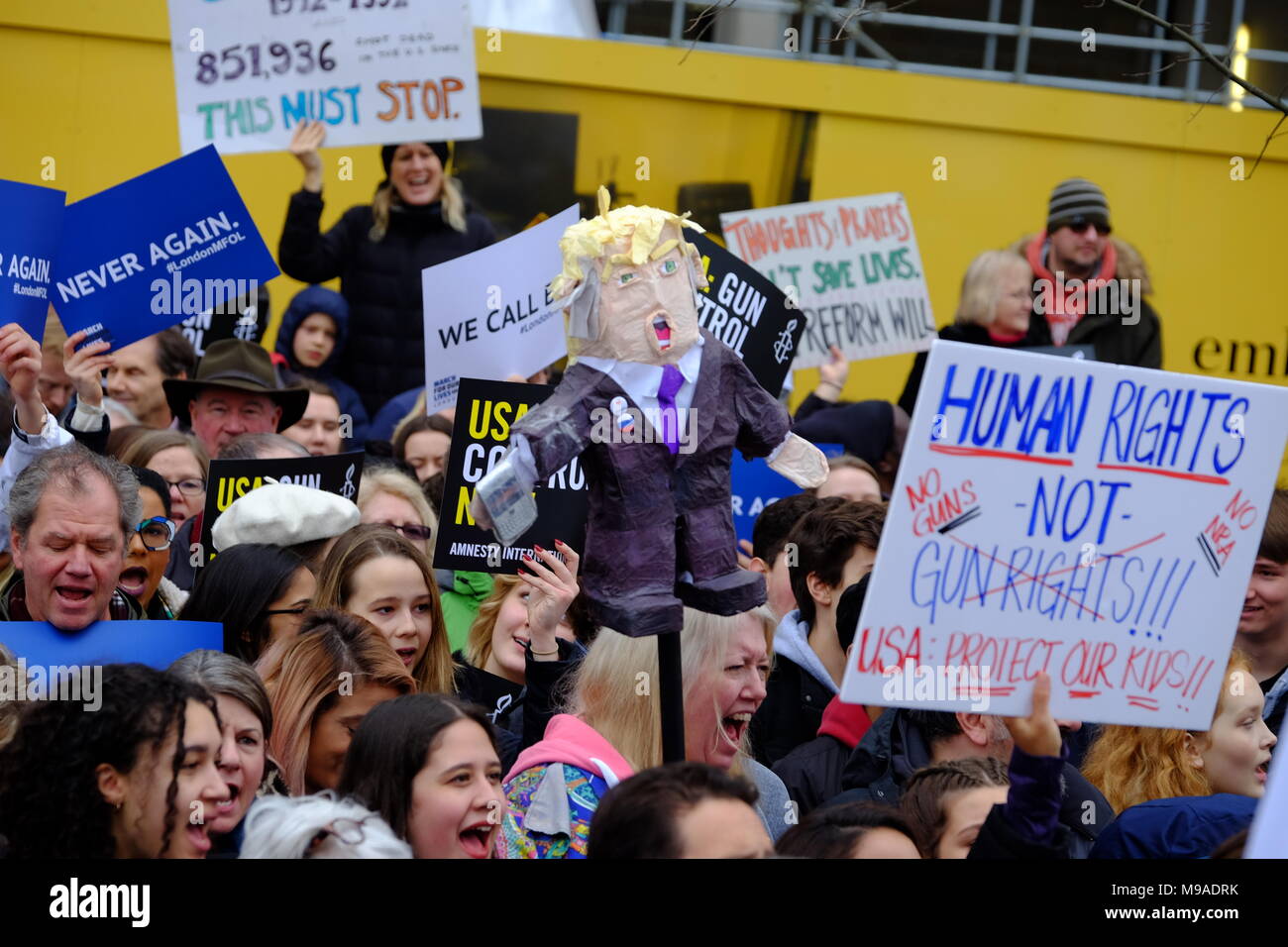 London, UK. 24th march, 2018. Rally outside the US Embassy in London on ...