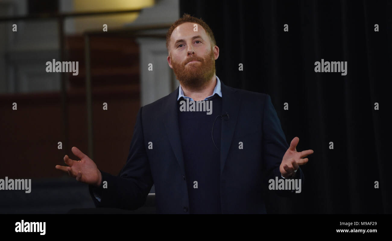 Oxford, UK. 24th march, 2018. Matthew Stadlen introduces/talks to Rick Stein at Oxford Literary ...