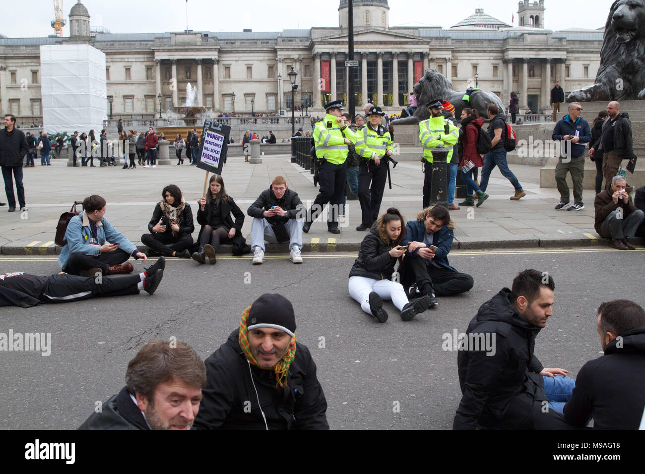 London, UK, 24th March 2018,Protesters in Trafalgar Square protest ...