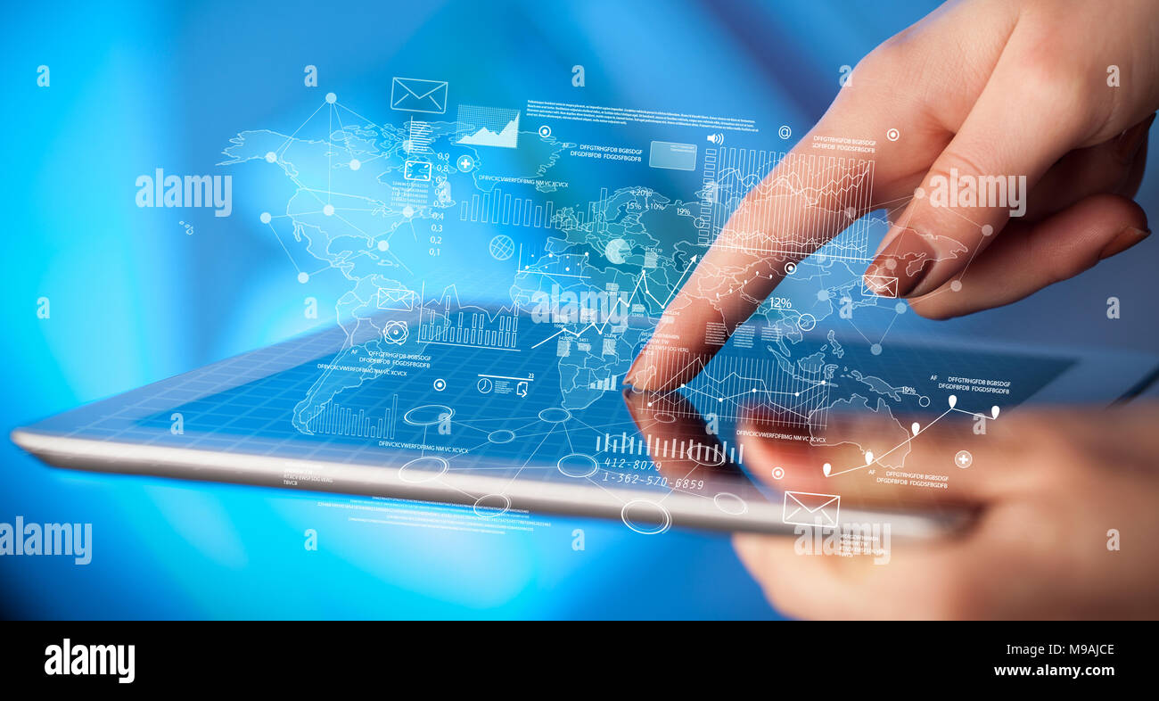 Digital world maps hi-res stock photography and images - Alamy