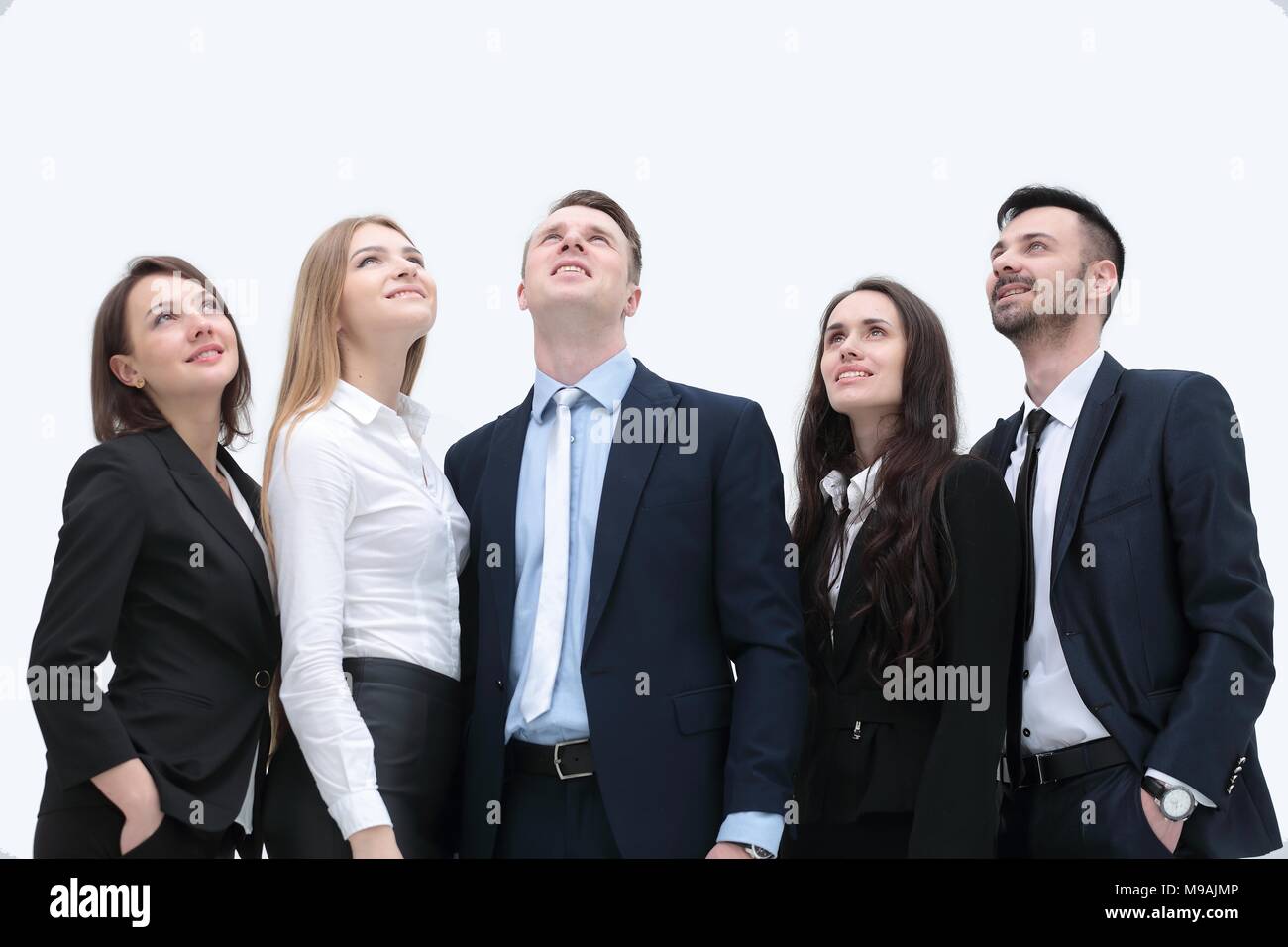 employees are confidently looking forward Stock Photo - Alamy
