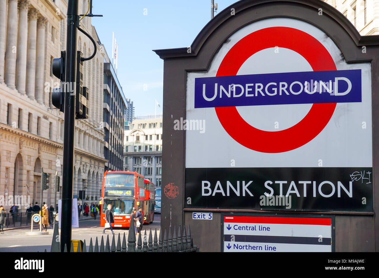 Bank underground station entrance london hi-res stock photography and ...