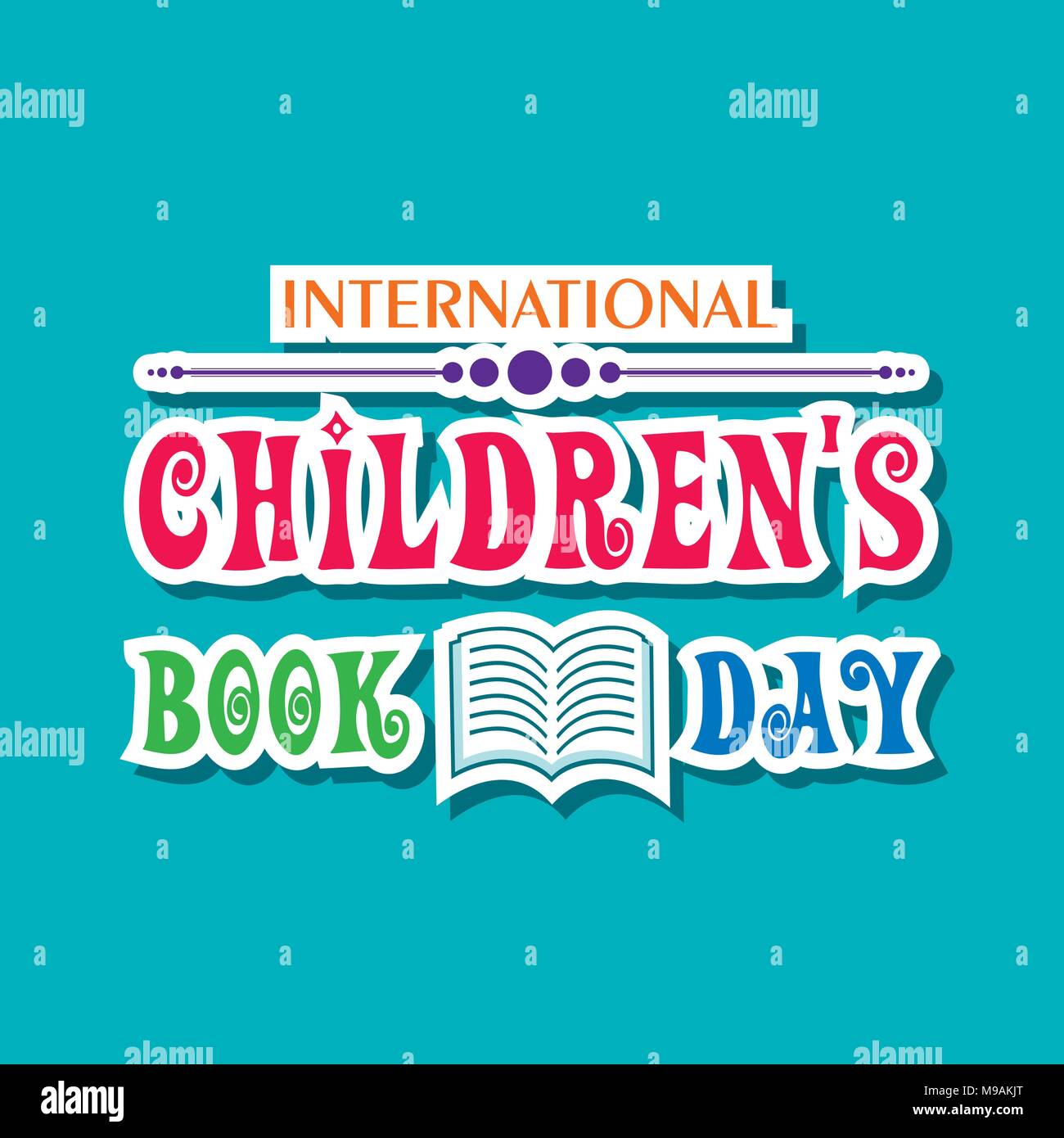 Vector illustration of International Children's book day poster ...