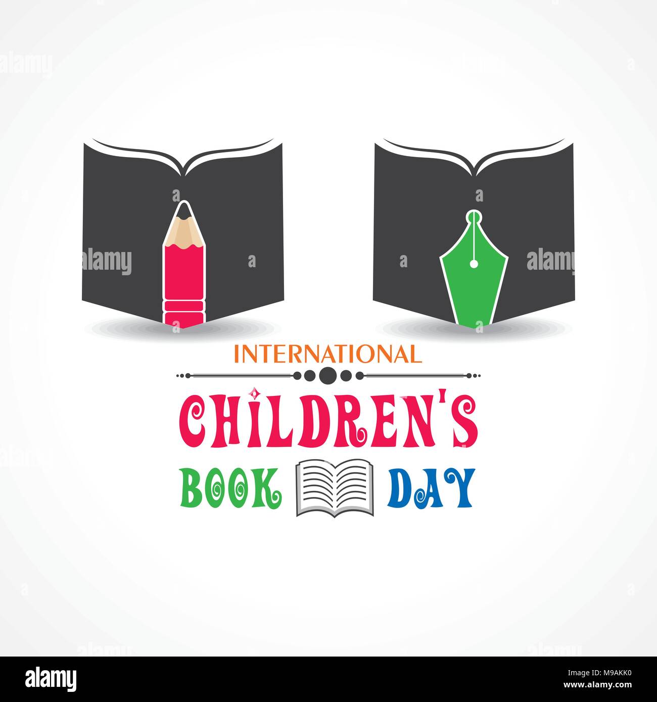 Vector illustration of International Children's book day poster ...